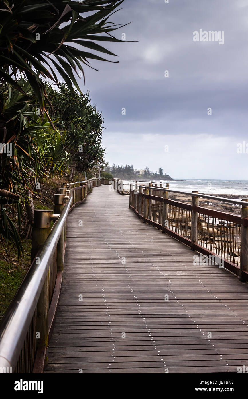 The boardwalk connects the beaches in Caloundra, the beautiful beach ...