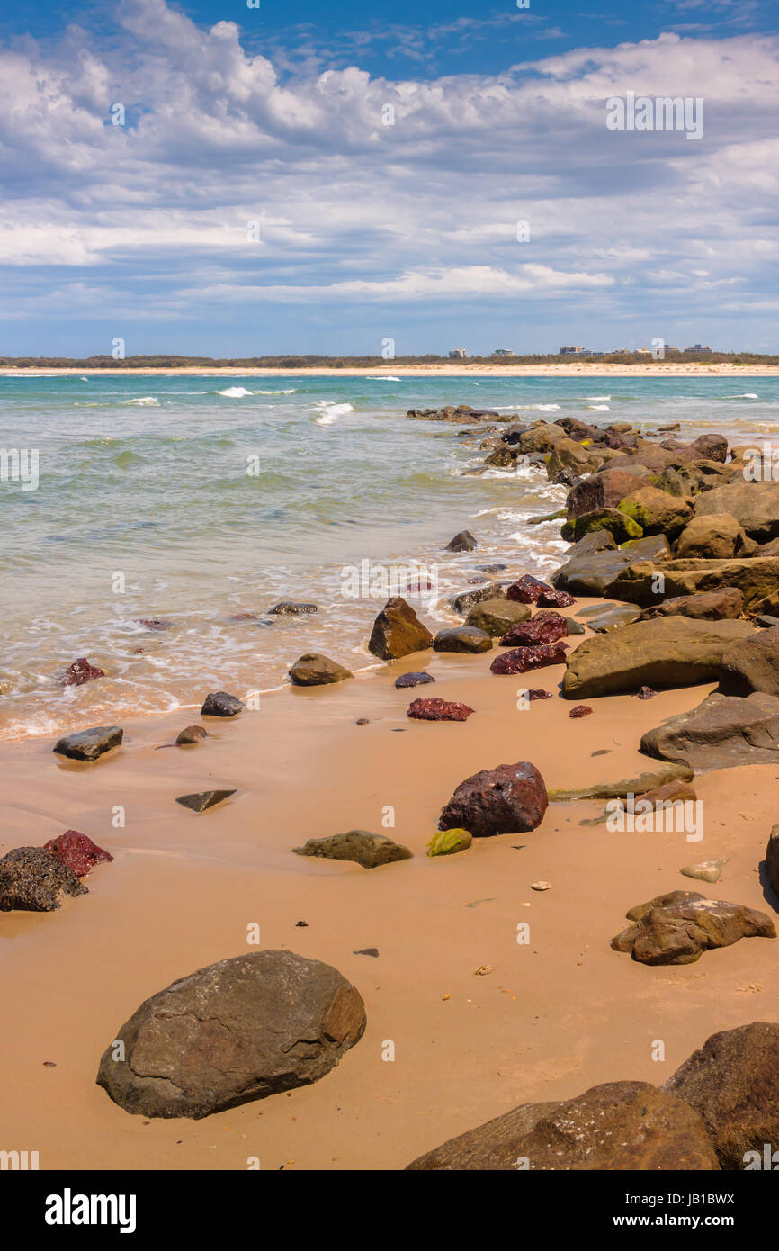 The line of rocks is leading to the Pacific Ocean like a jetty in ...