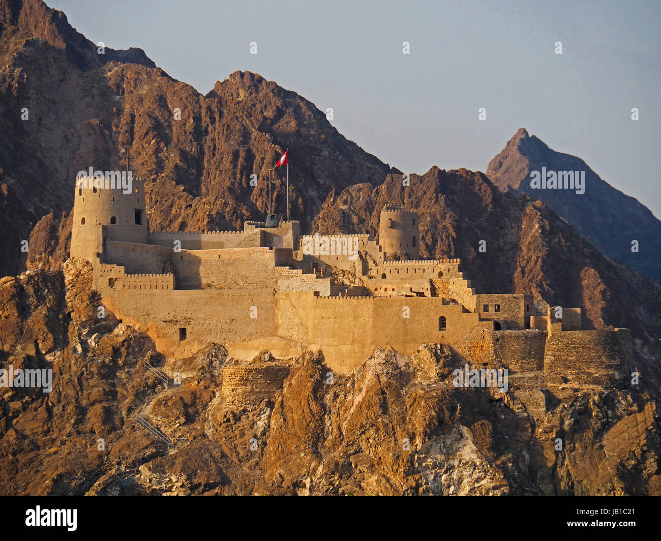 Portuguese fort overlooking city of Muscat, Oman Stock Photo - Alamy
