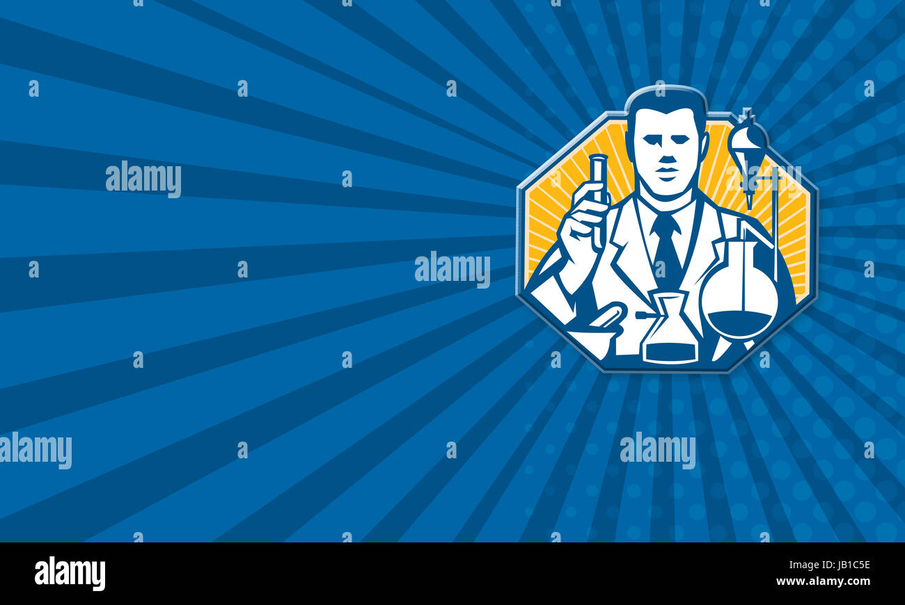 Business card template illustration of scientist laboratory researcher ...