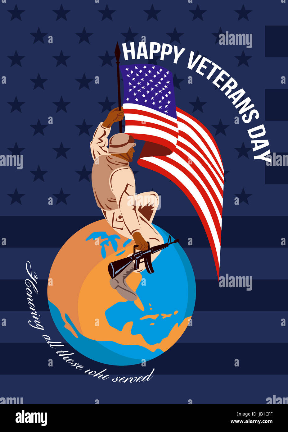 Greeting card poster showing illustration of an African-American ...