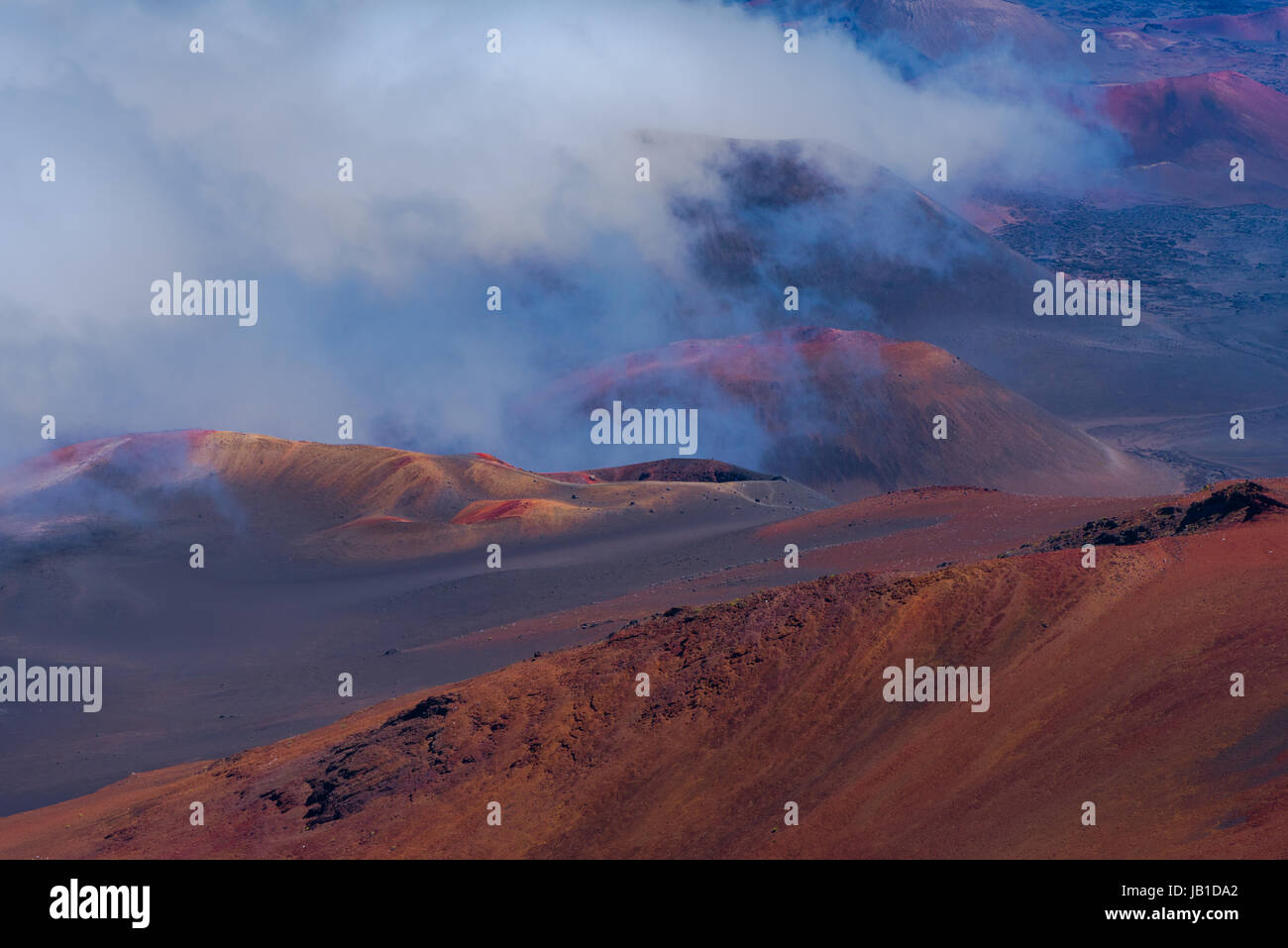 Crater landscape inside haleakala dormant crater hi-res stock ...