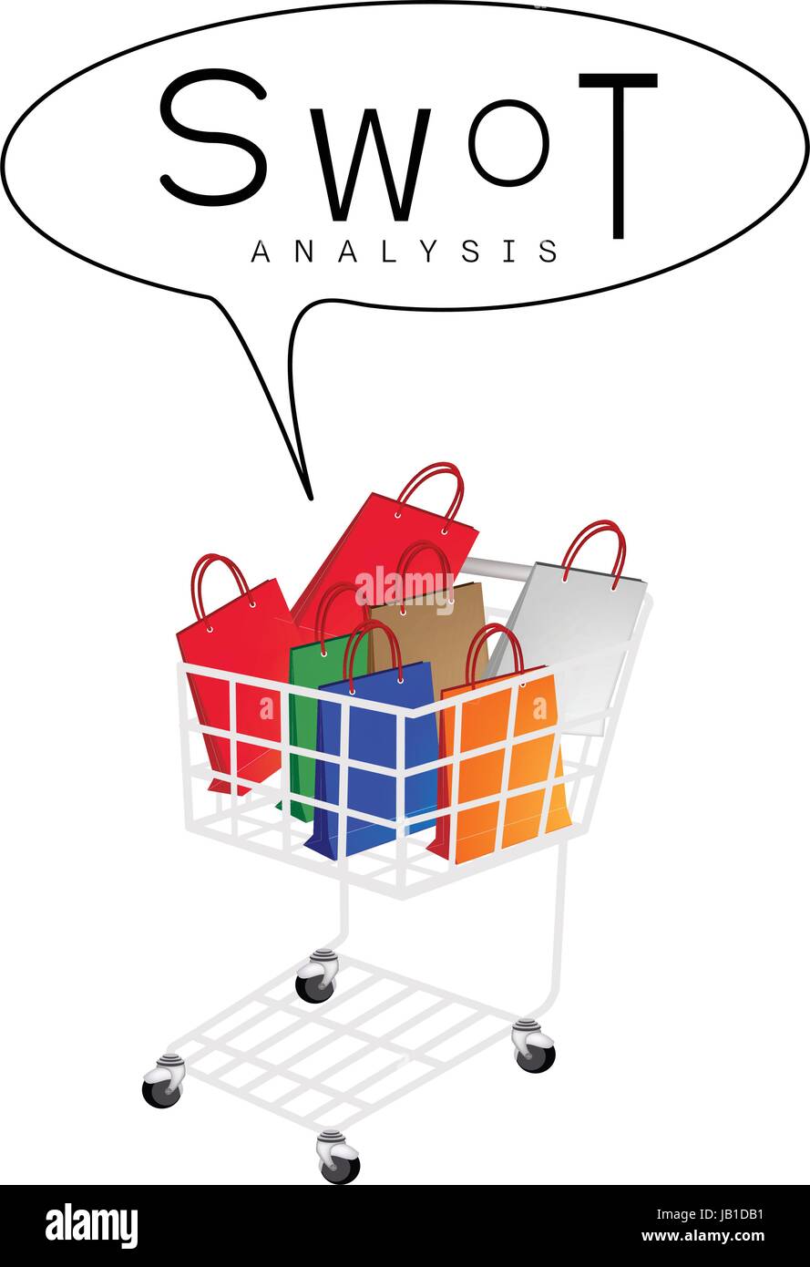 Shopping Cart Full with Shopping Bag or Gift Bag with SWOT Analysis ...