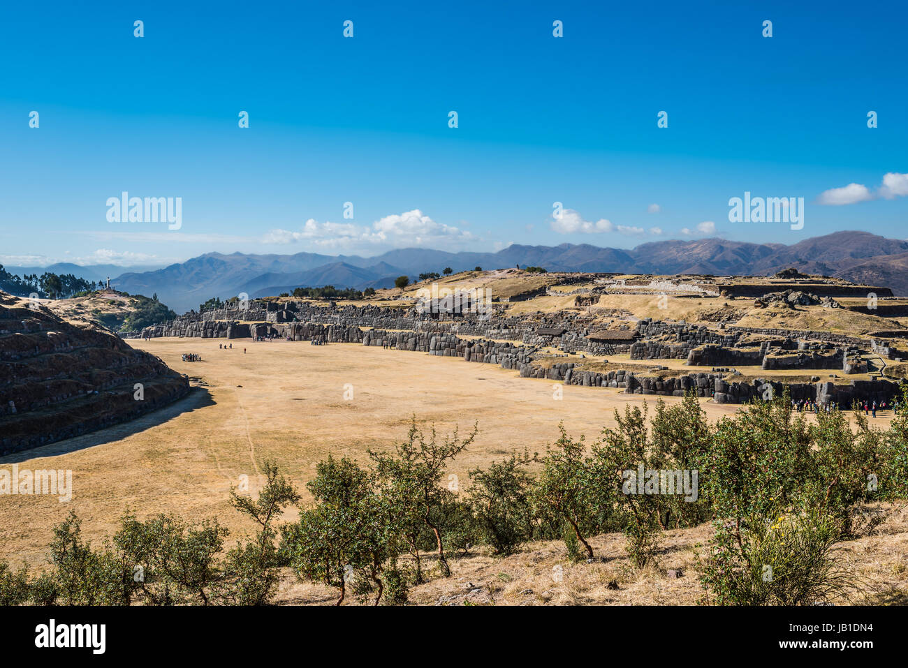 Sacsayhuaman, Incas ruins in the peruvian Andes at Cuzco Peru Stock ...