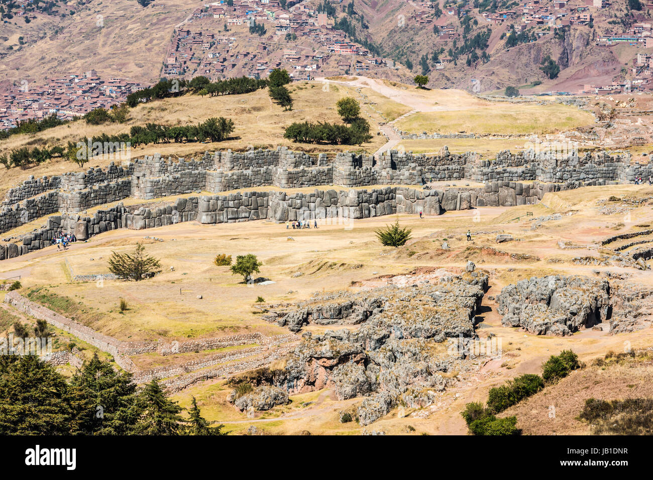Sacsayhuaman, Incas ruins in the peruvian Andes at Cuzco Peru Stock ...