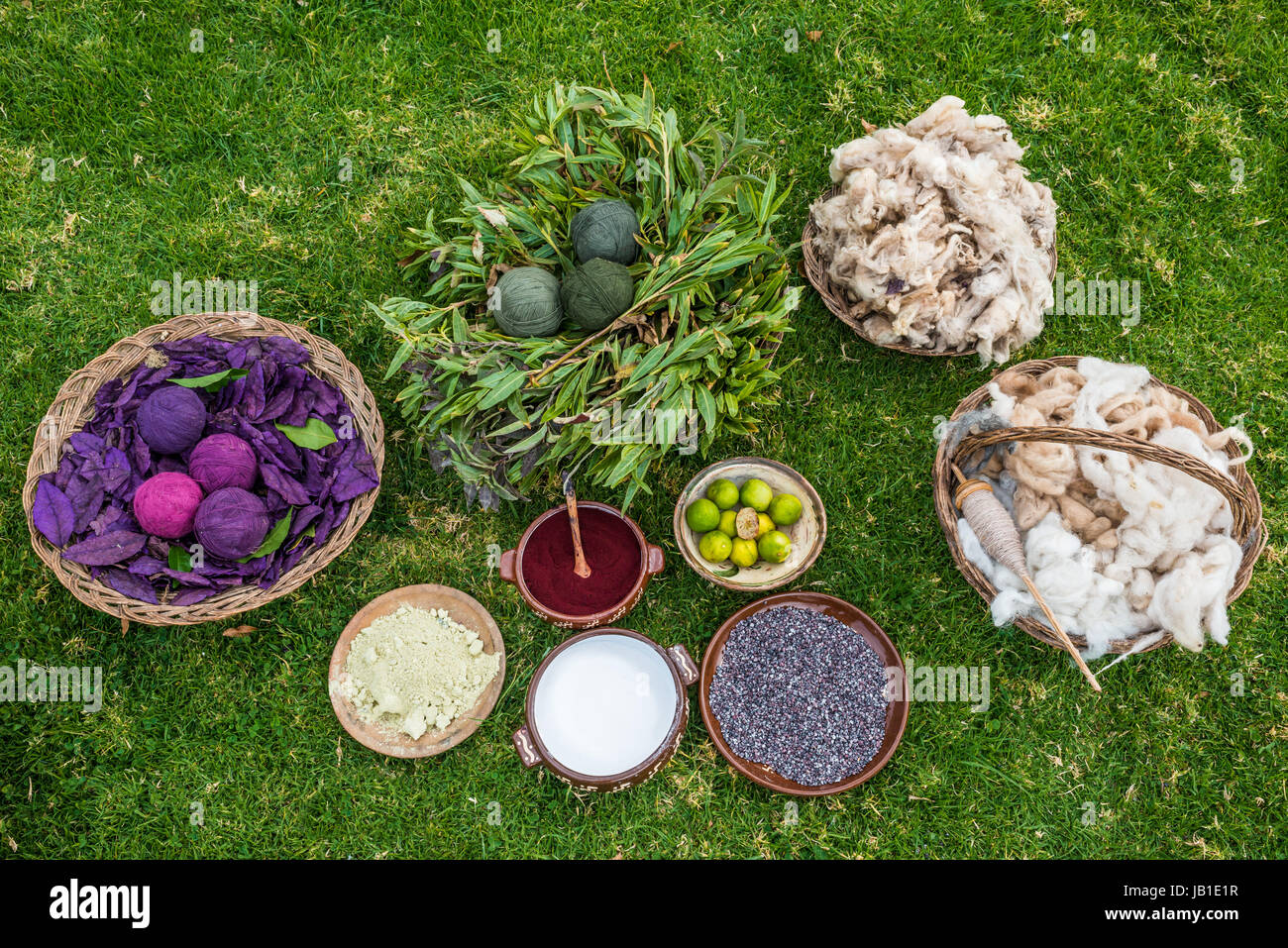 traditional dyes in the peruvian Andes at Cuzco Peru Stock Photo - Alamy