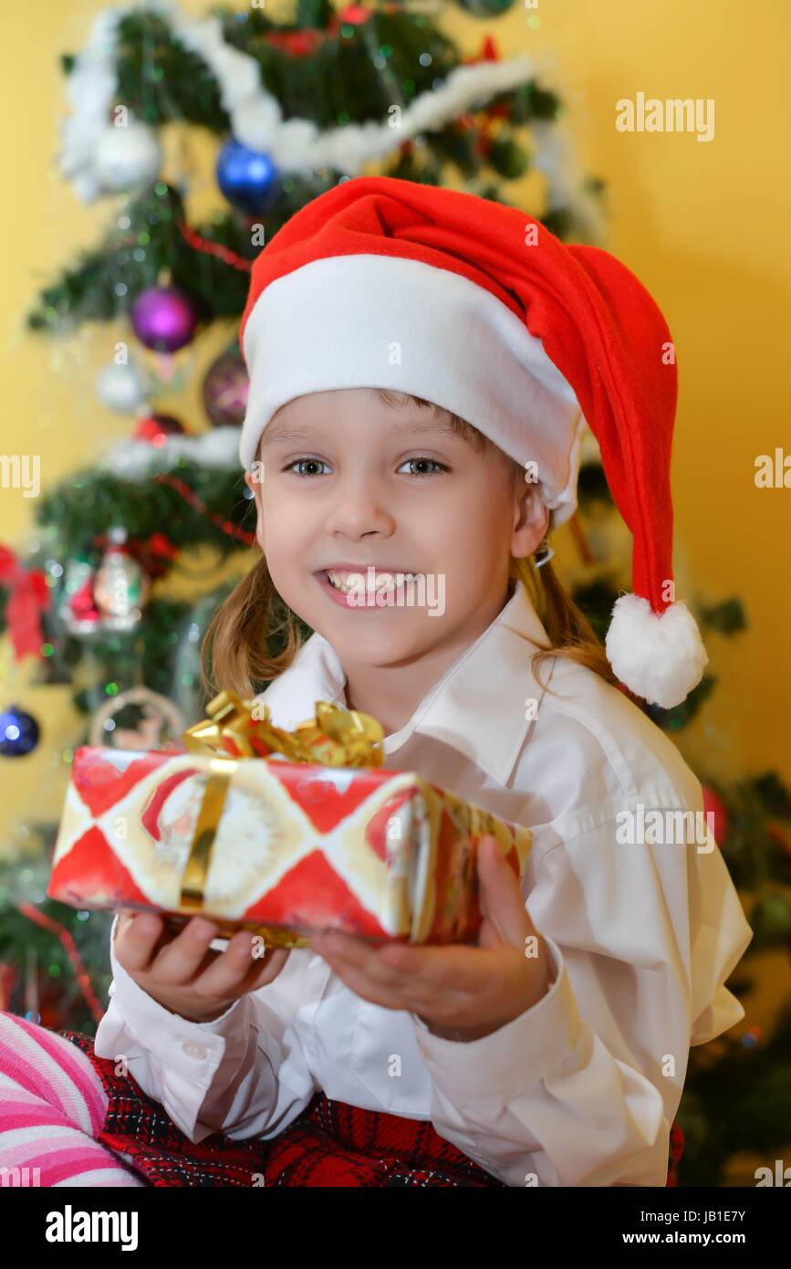 small girls with presents Stock Photo - Alamy