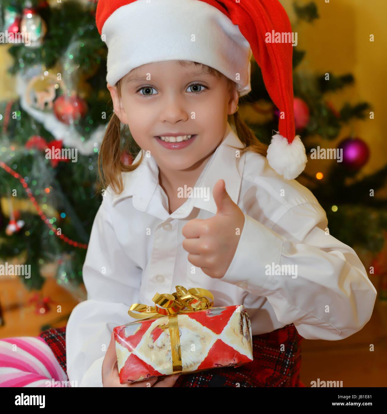 small girls with presents Stock Photo - Alamy