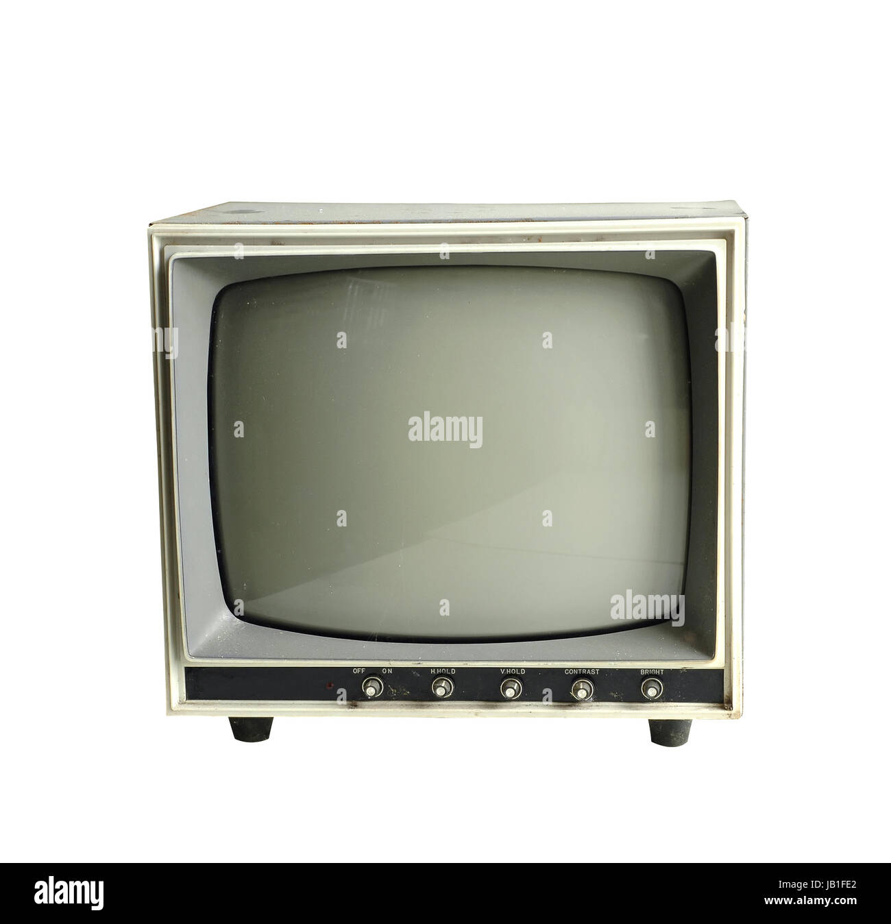 grunge old monitor isolated on white background Stock Photo - Alamy