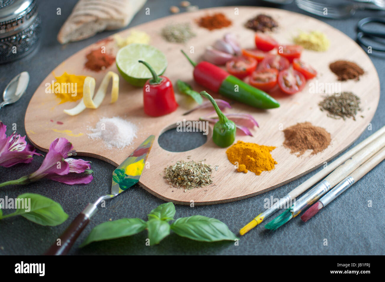 Food palette hi-res stock photography and images - Alamy