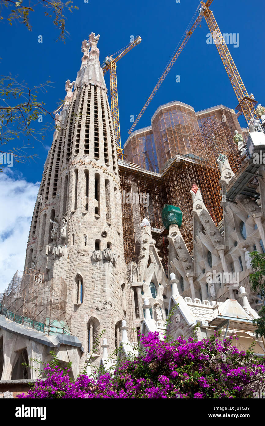 Famous architecture masterpiece Sagrada Familia in Barcelona, Spain ...