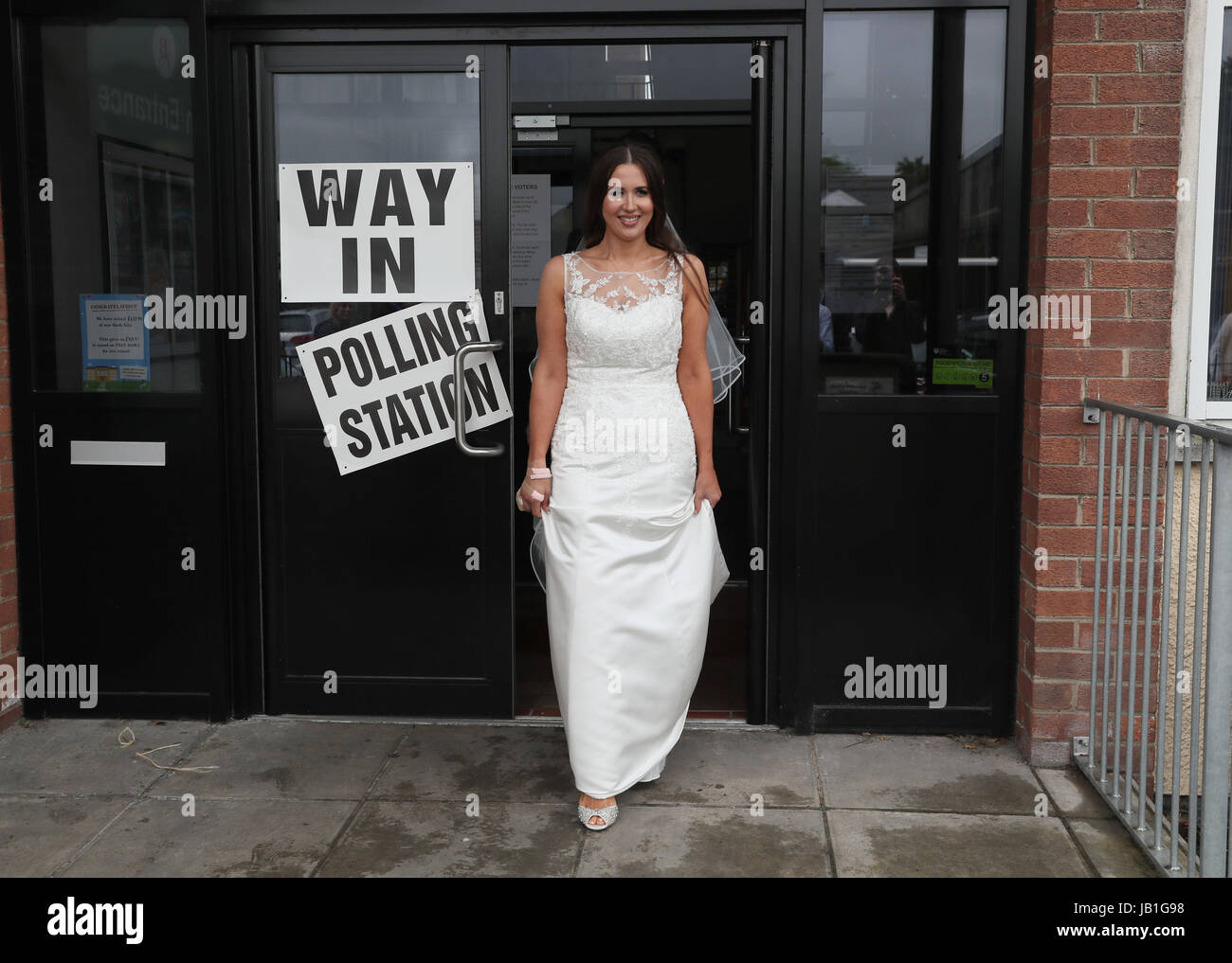 Alliance candidate for West Belfast Sorcha Eastwood casts her vote in ...