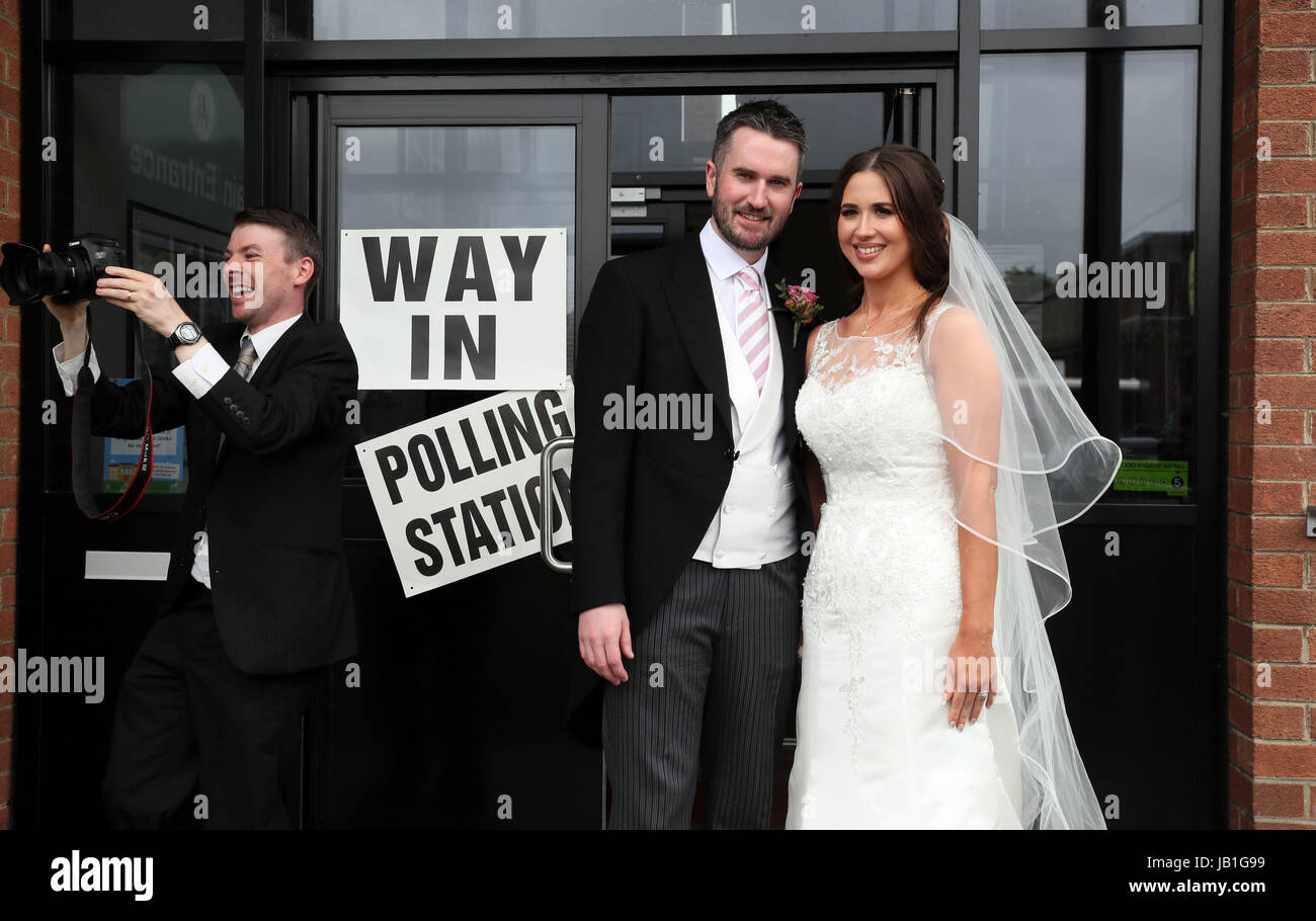 Alliance candidate for West Belfast Sorcha Eastwood casts her vote in ...