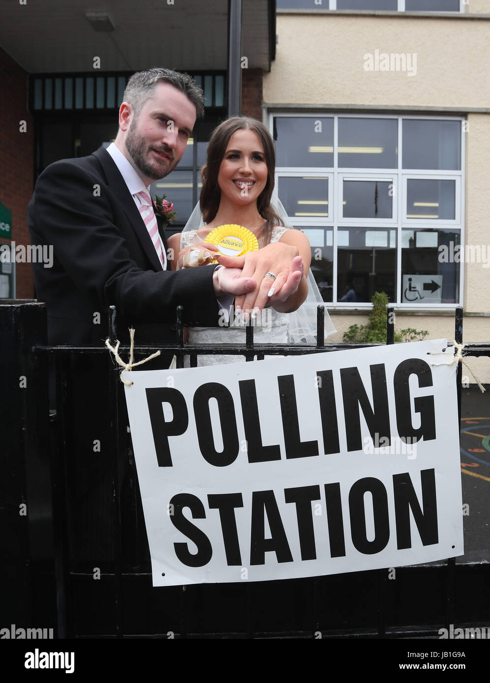 Alliance candidate for West Belfast Sorcha Eastwood casts her vote in ...