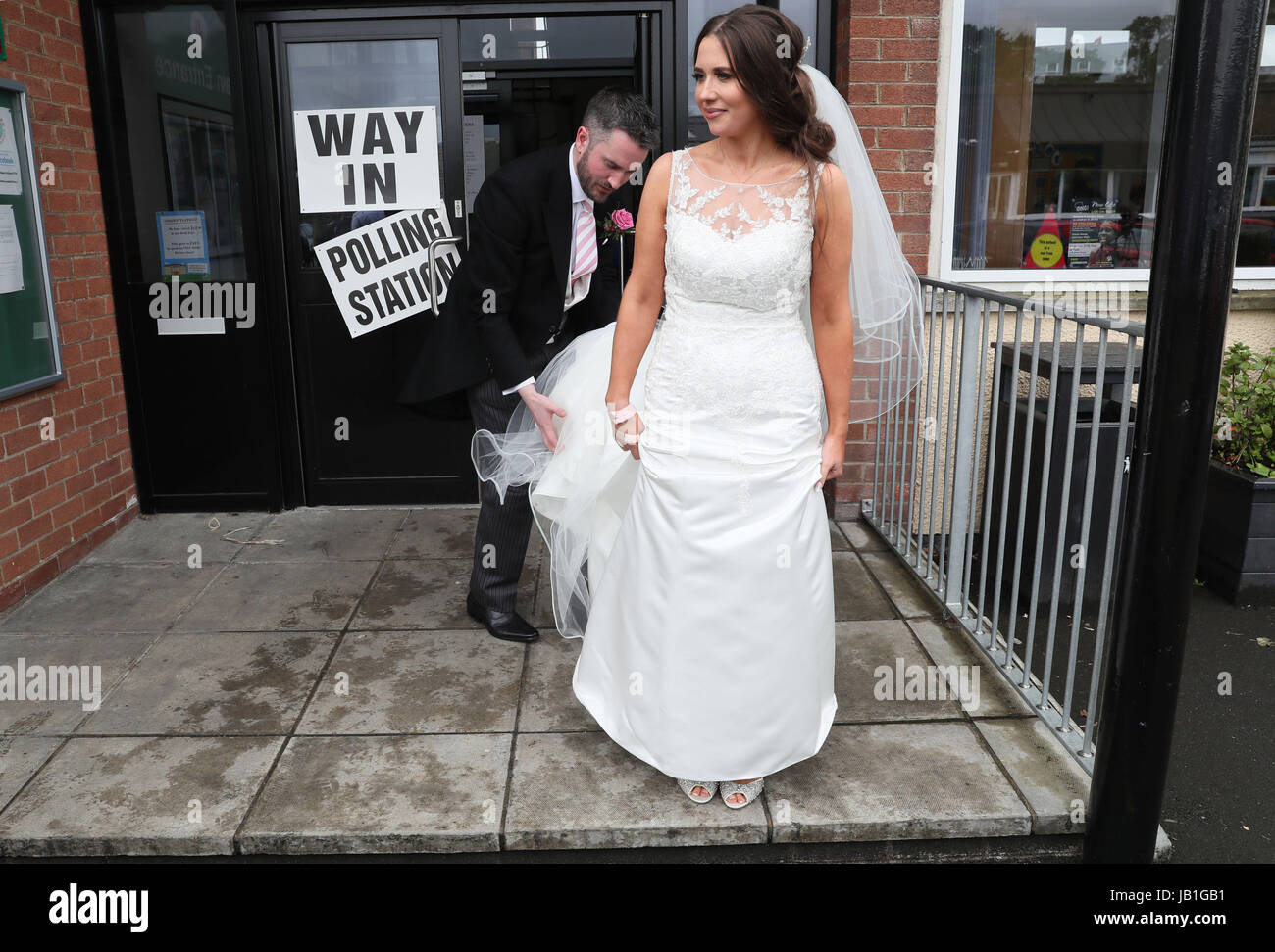 Alliance candidate for West Belfast Sorcha Eastwood casts her vote in ...
