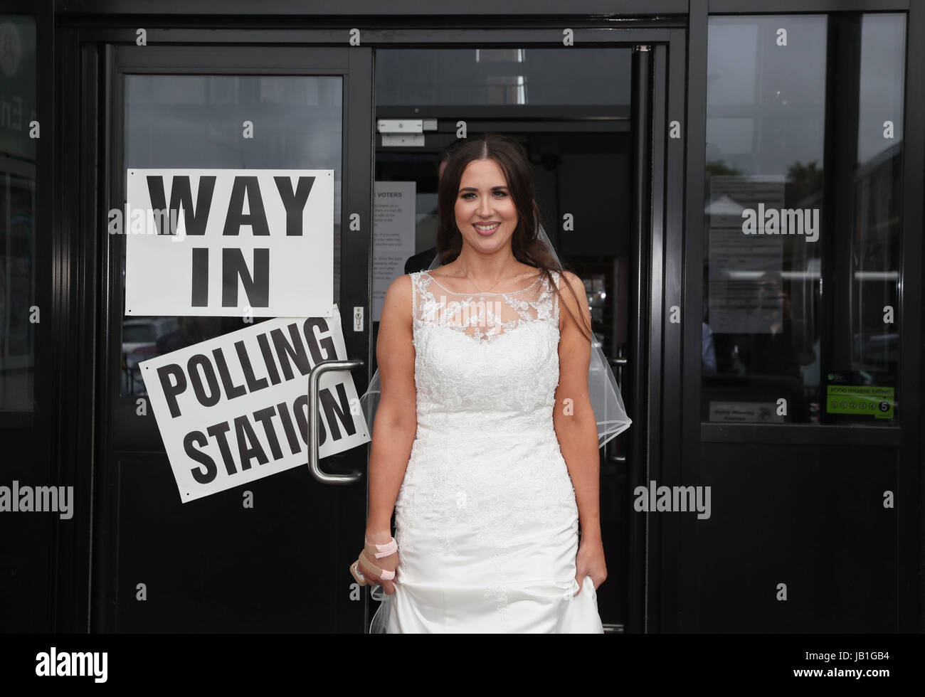 Alliance candidate for West Belfast Sorcha Eastwood casts her vote in ...