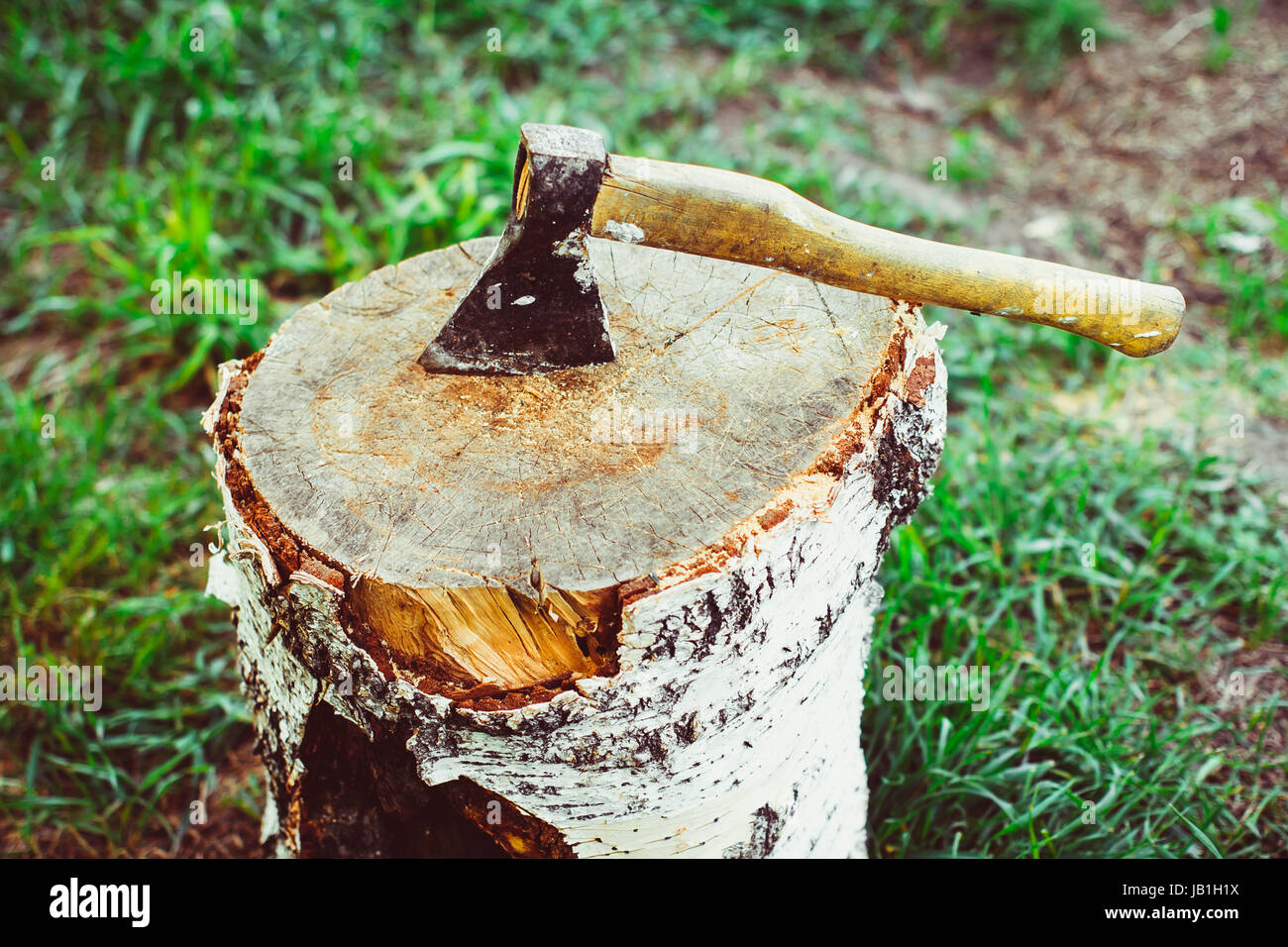 Ax in the beam Stock Photo - Alamy