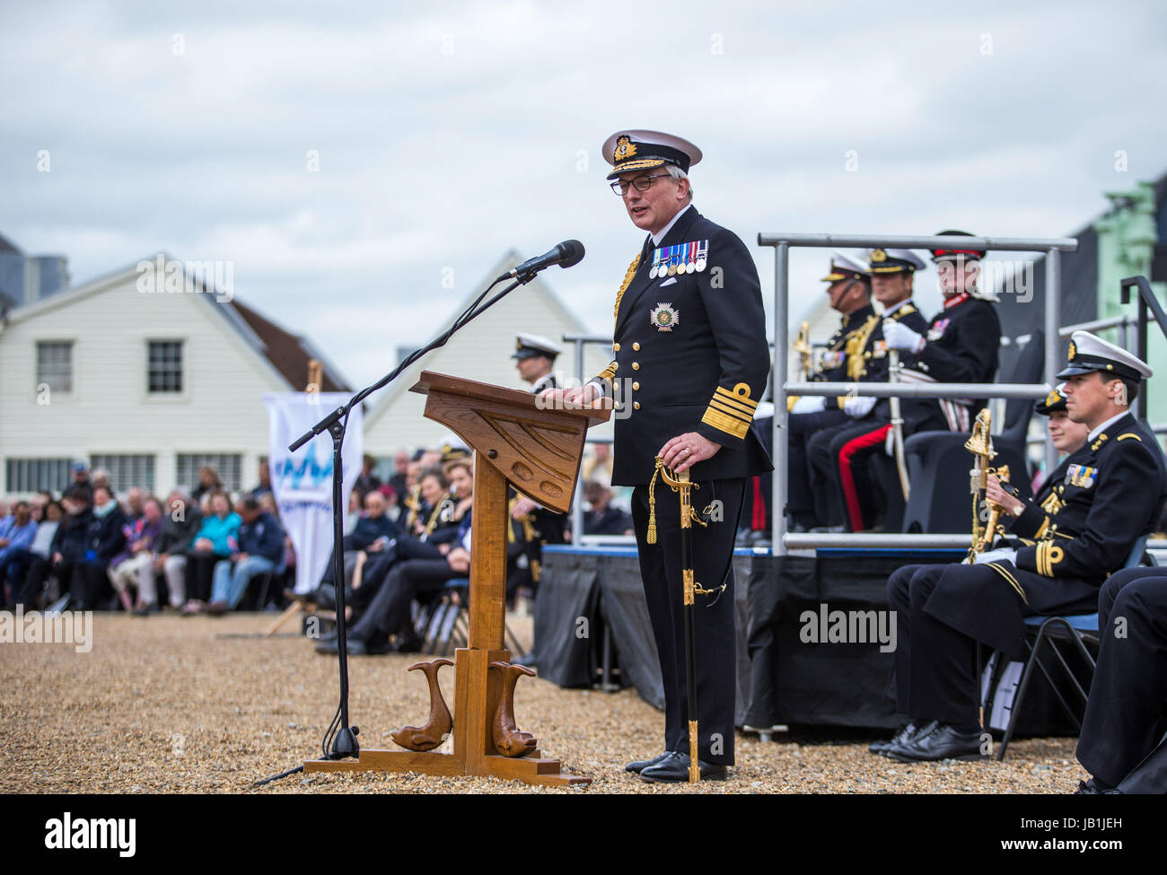 First Sea Lord Admiral Sir Philip Jones talks during the Battle of ...