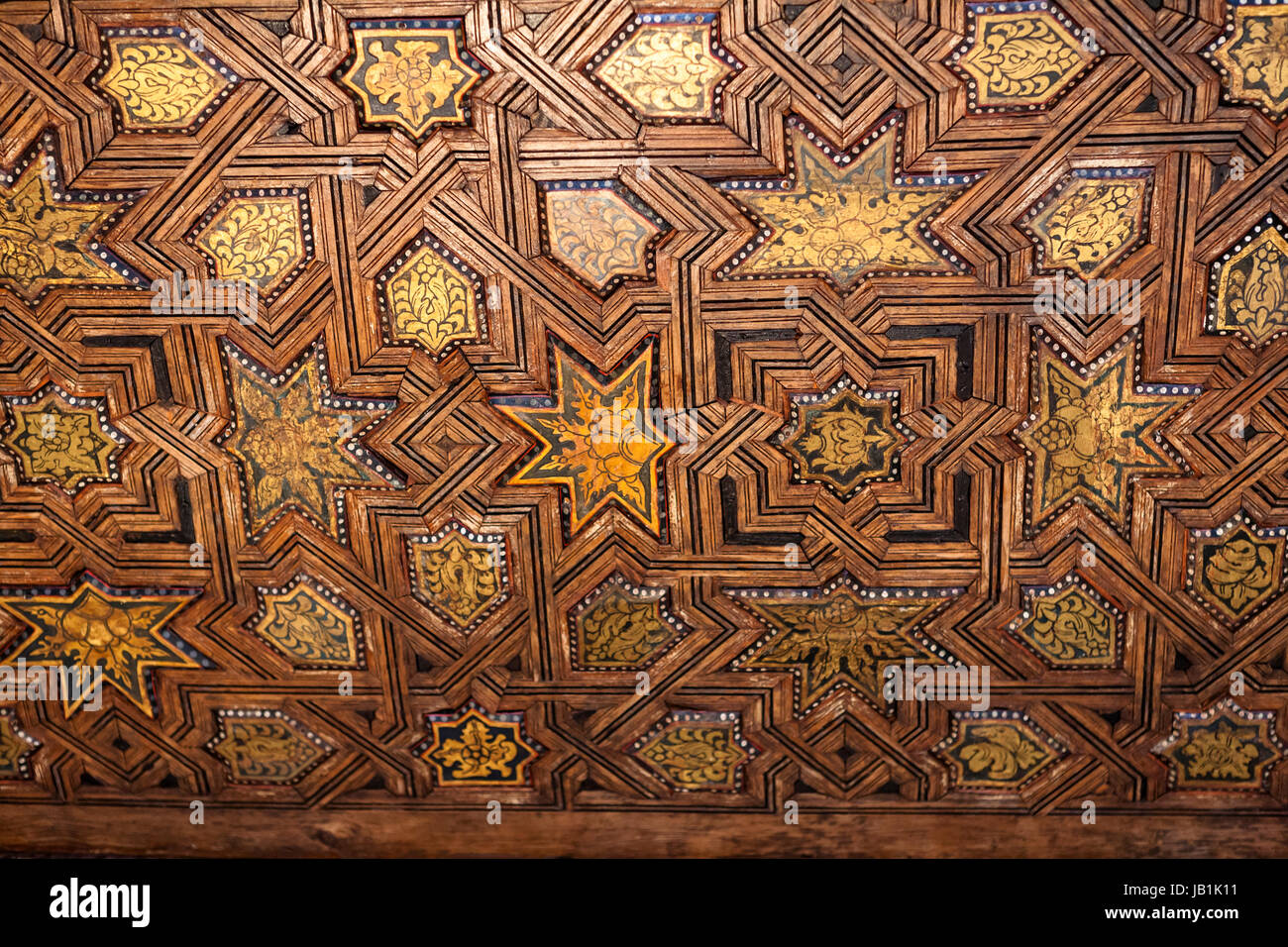 Intricate inlaid ceiling, Cuarto Dorado (Golden Room), Comares Palace ...