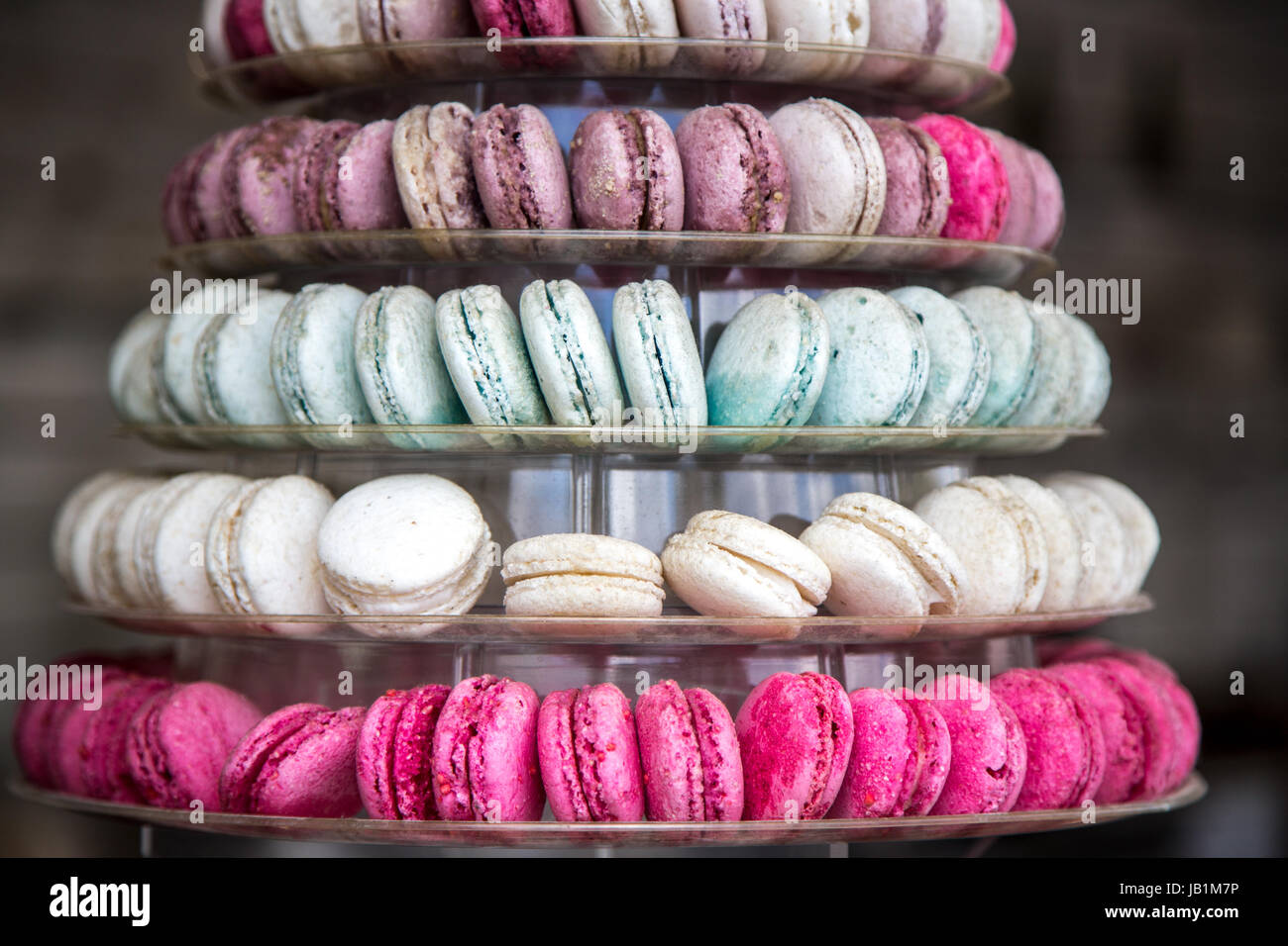 Pyramid of French Macarons Stock Photo - Alamy