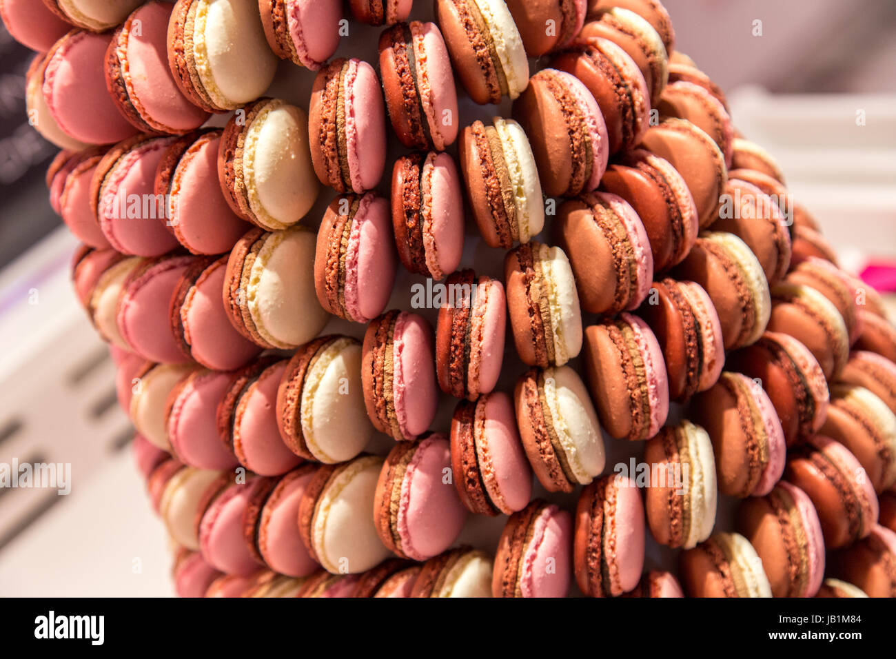 Pyramid of French Macarons Stock Photo - Alamy
