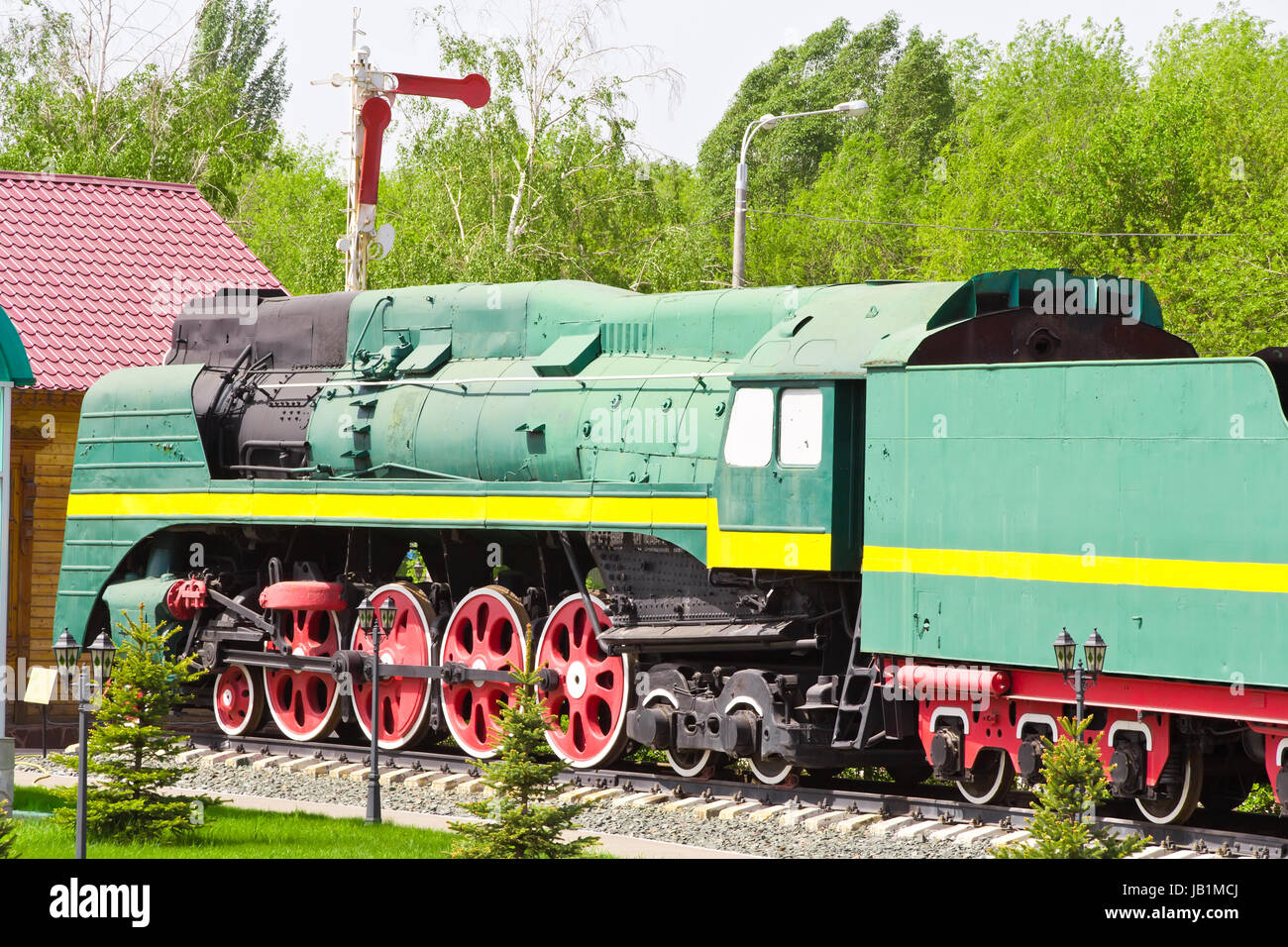 Photo of Russian rail road locomotive in Samara Stock Photo - Alamy
