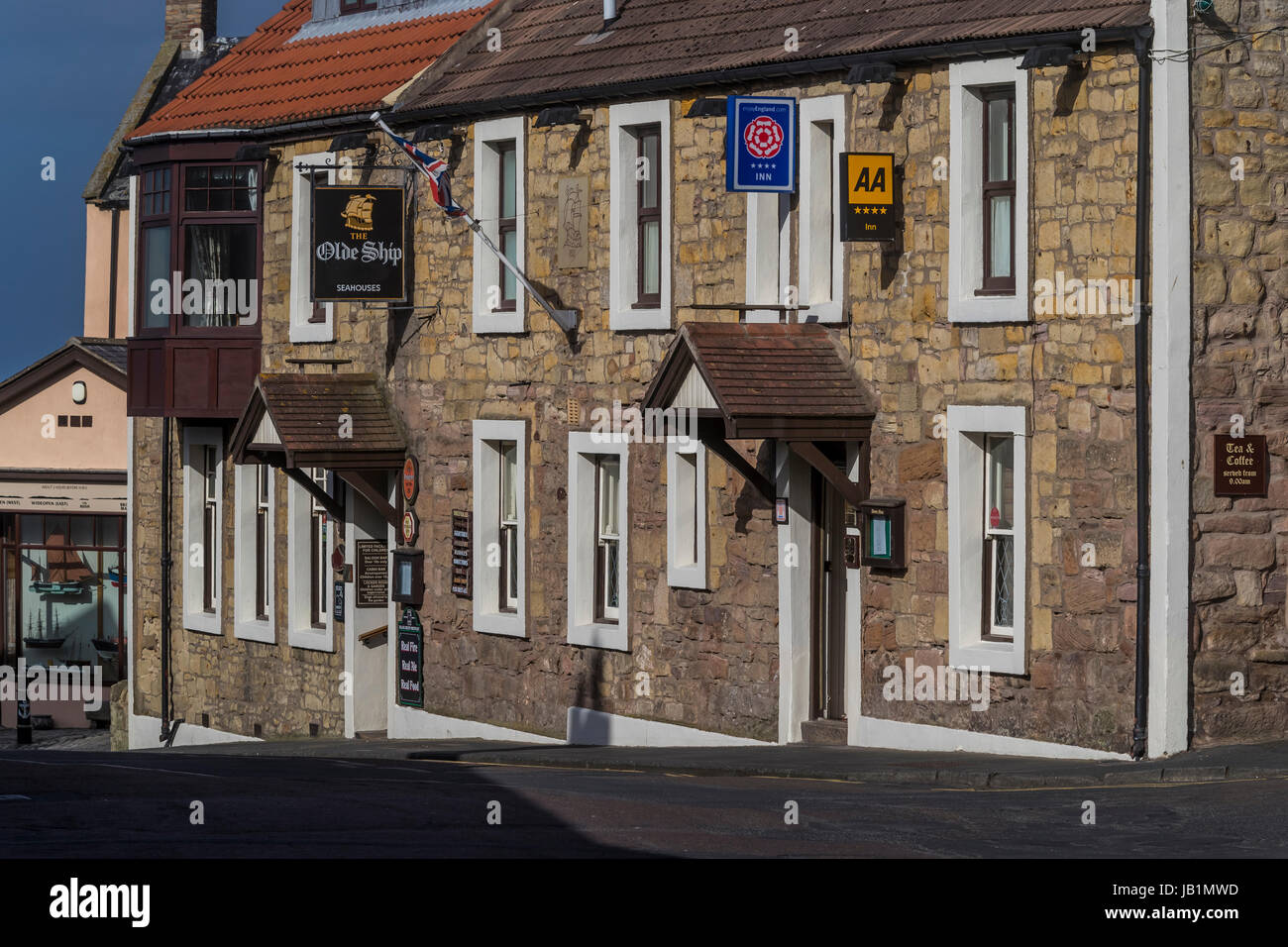 The Old Ship Hotel, Seahouses, Northumberland UK Stock Photo - Alamy