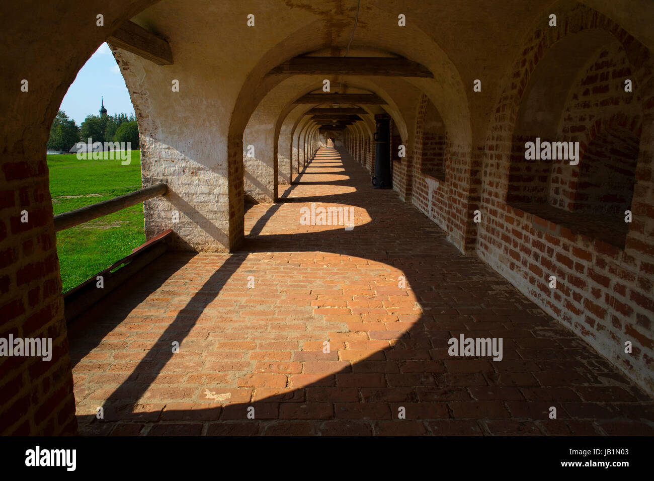 Gallery on monastery wall Stock Photo - Alamy