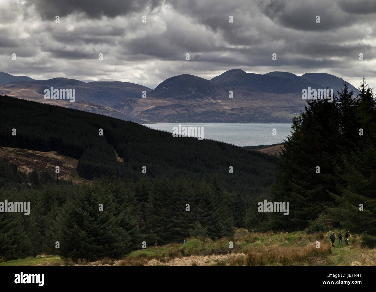 North Arran seen over the water from the Kintyre way Stock Photo - Alamy