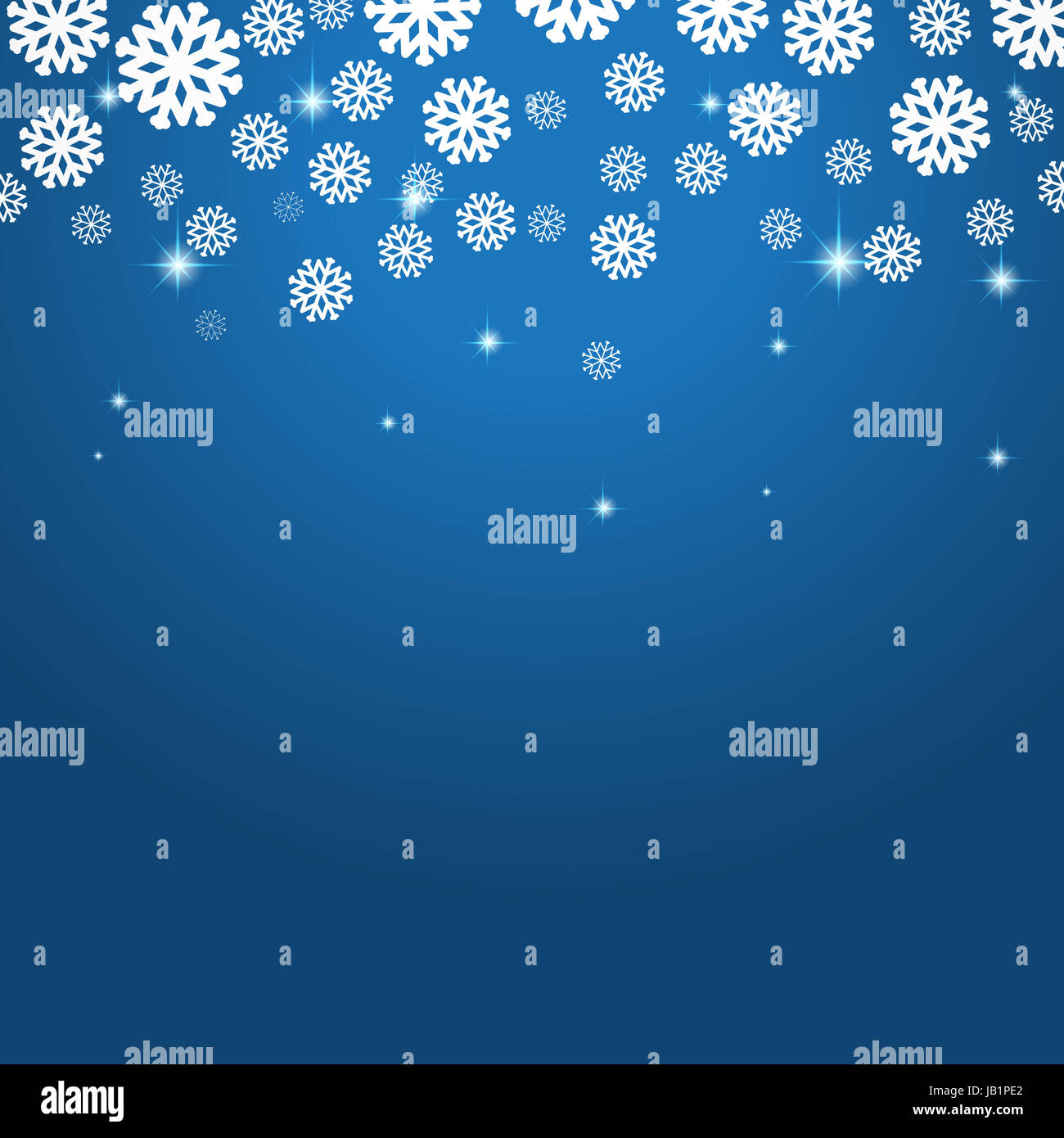 Celebratory dark blue winter background with snowflakes and stars Stock ...