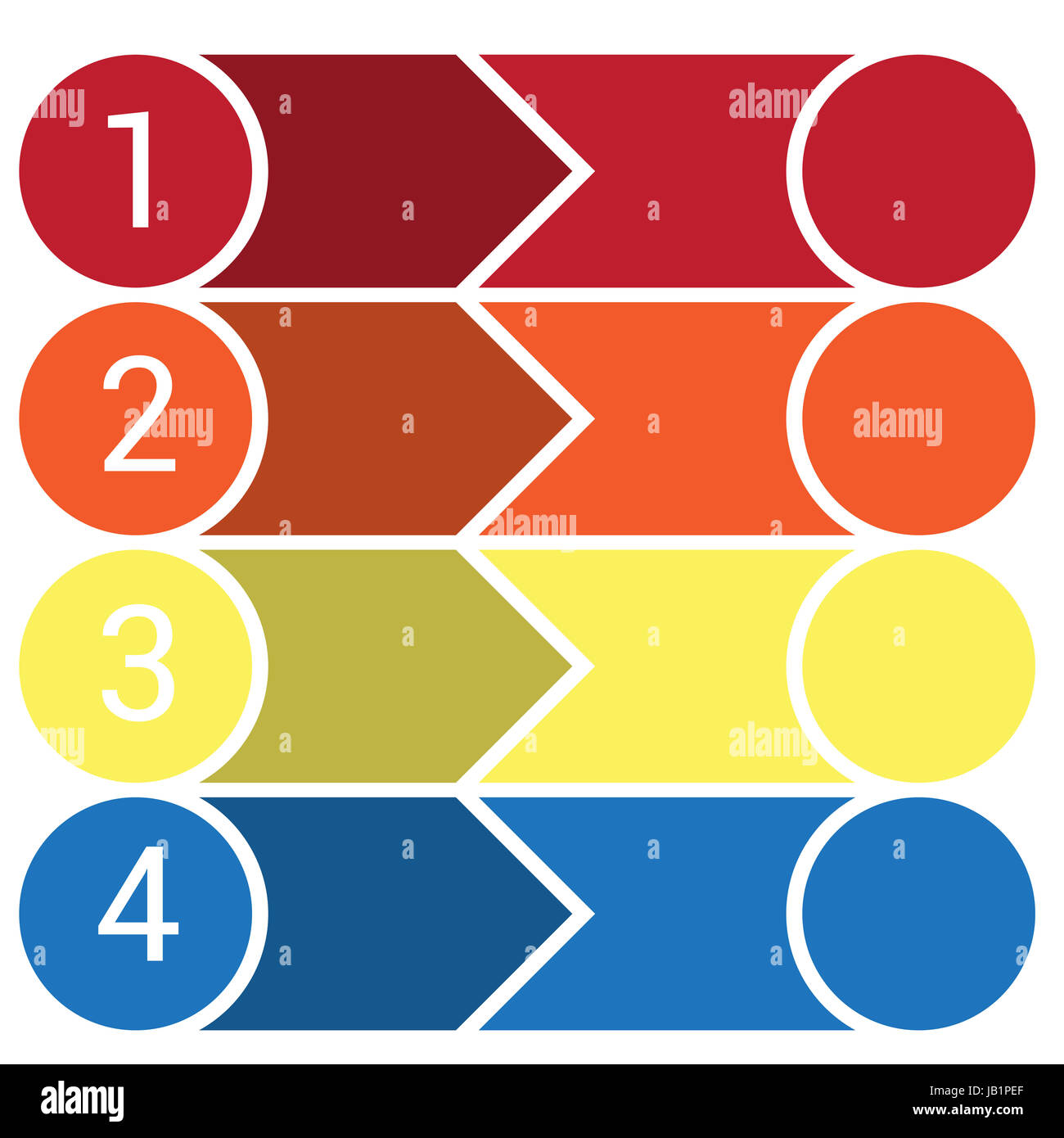 Template Infographic, the numbered colourful horizontal strips, arrows ...