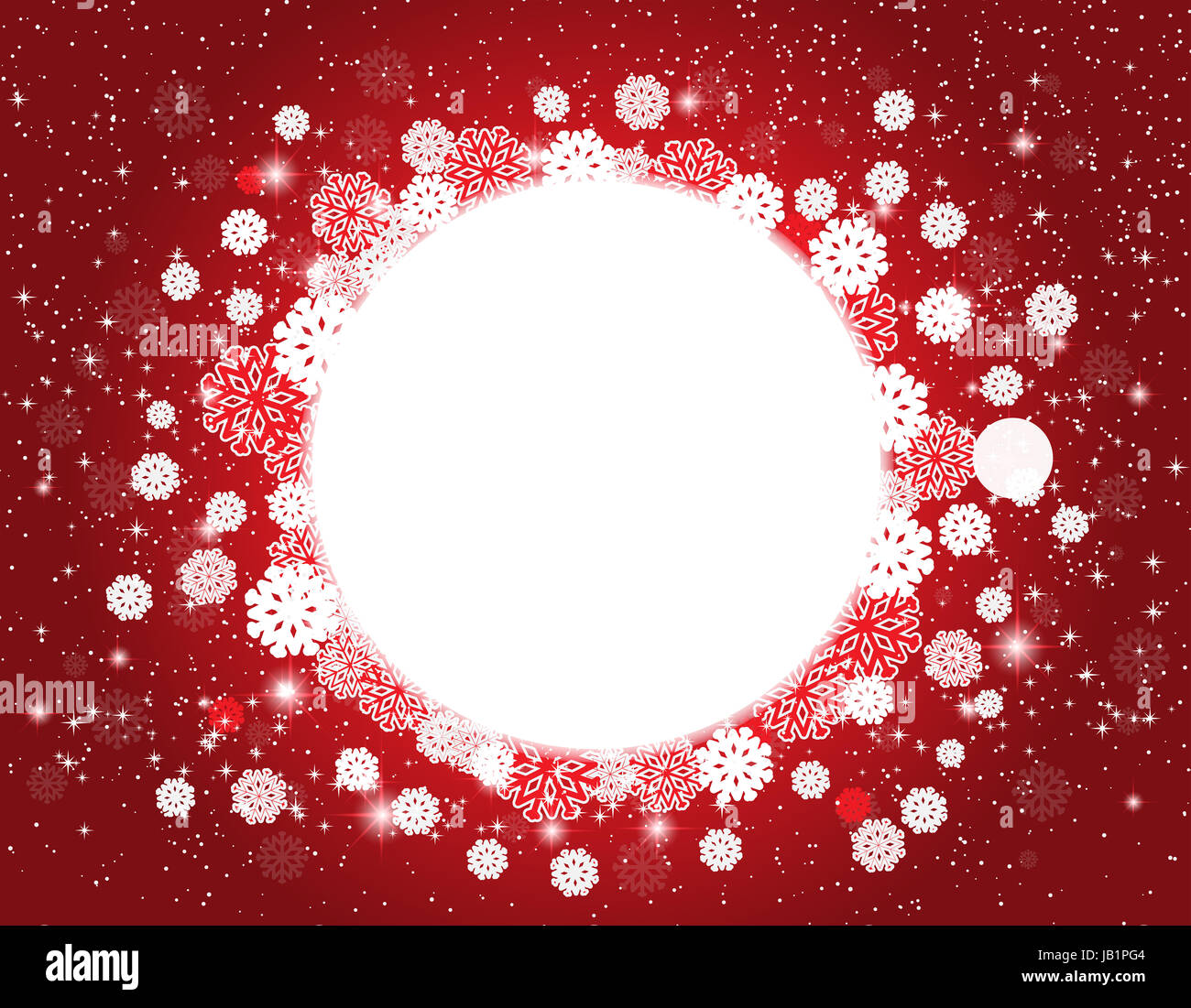 Celebratory dark red winter background with snowflakes and stars round ...