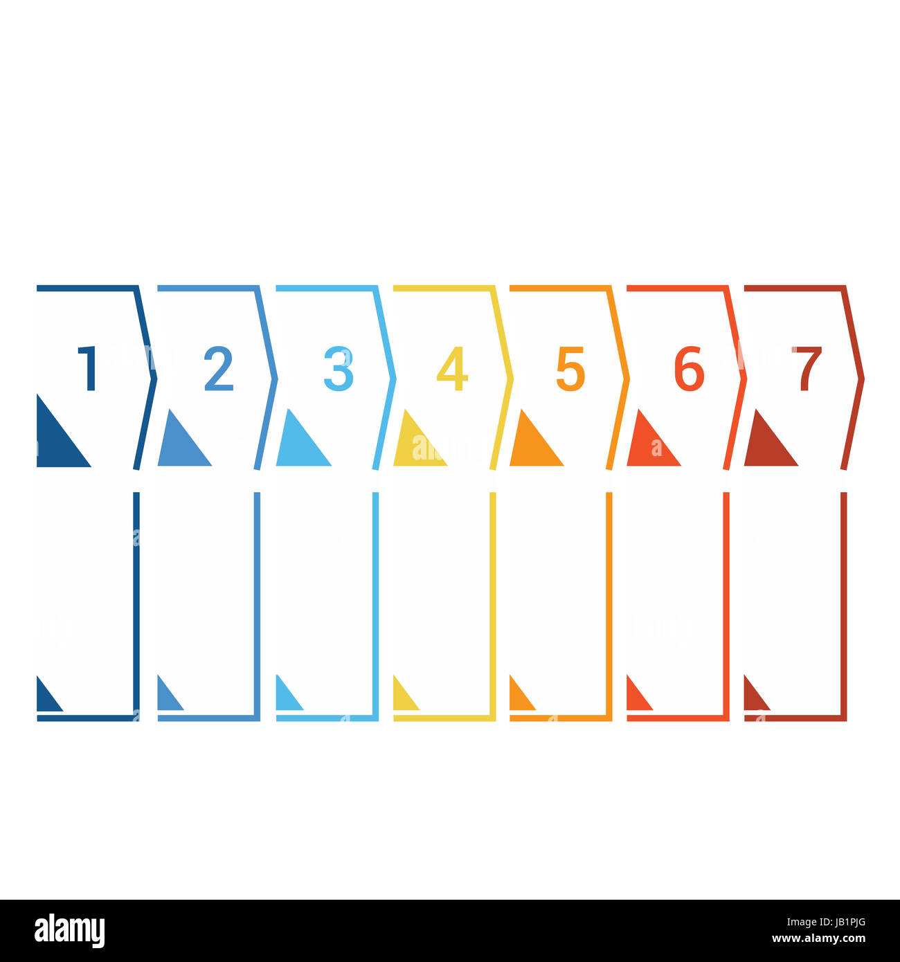 Timeline Infographic colored arrows from numbered lines 7 Stock Photo ...