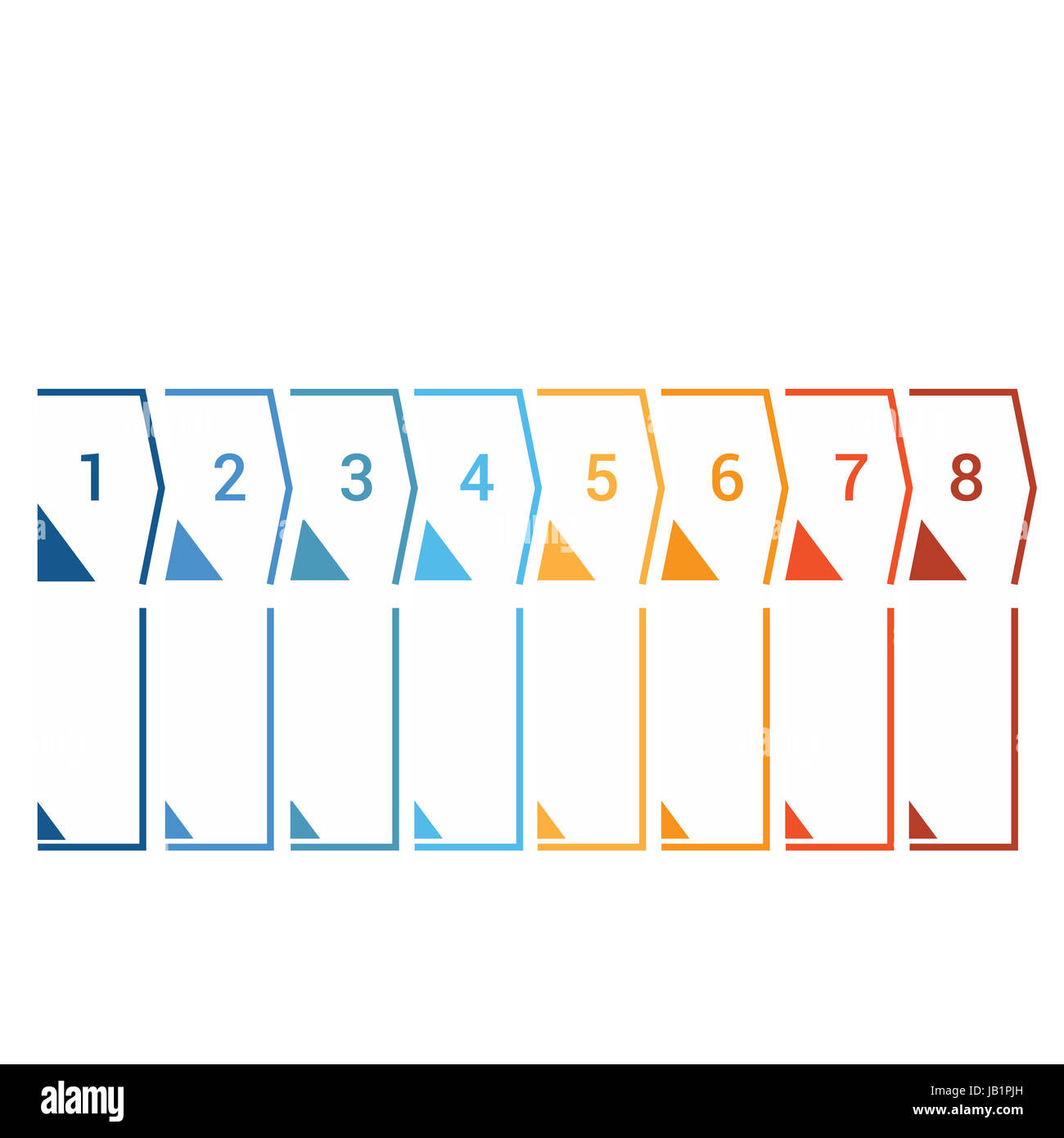 Timeline Infographic colored arrows from numbered lines 8 Stock Photo ...