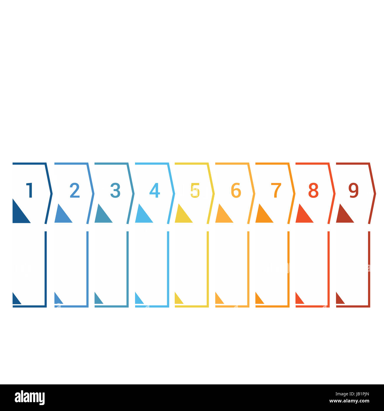 Timeline of colored arrows hi-res stock photography and images - Alamy