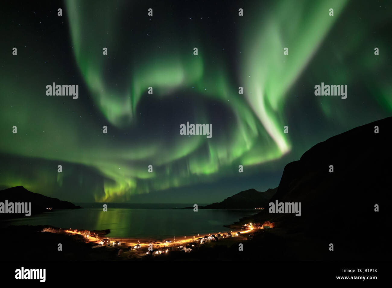 Intense Aurora borealis , beautiful coloured northern lights moving ...