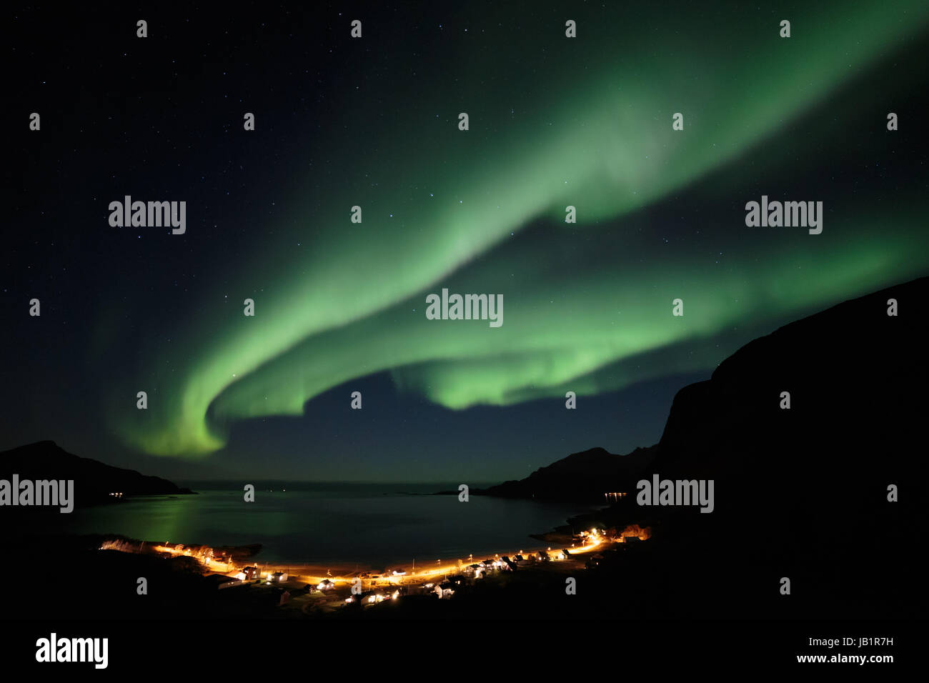 Intense Aurora borealis , beautiful coloured northern lights moving ...