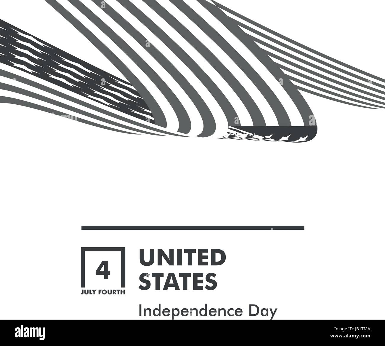 Happy Independence Day. Blue and Red color Curly twisted Flag of USA ...