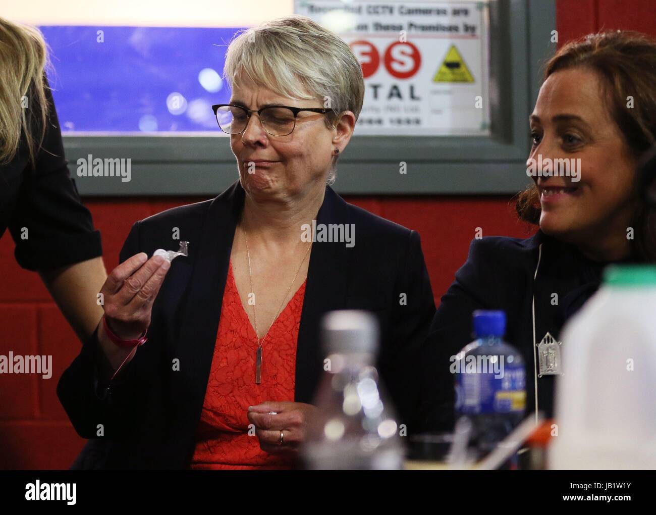 Margaret Ritchie (left), SDLP candidate for South Down, arrives at the ...