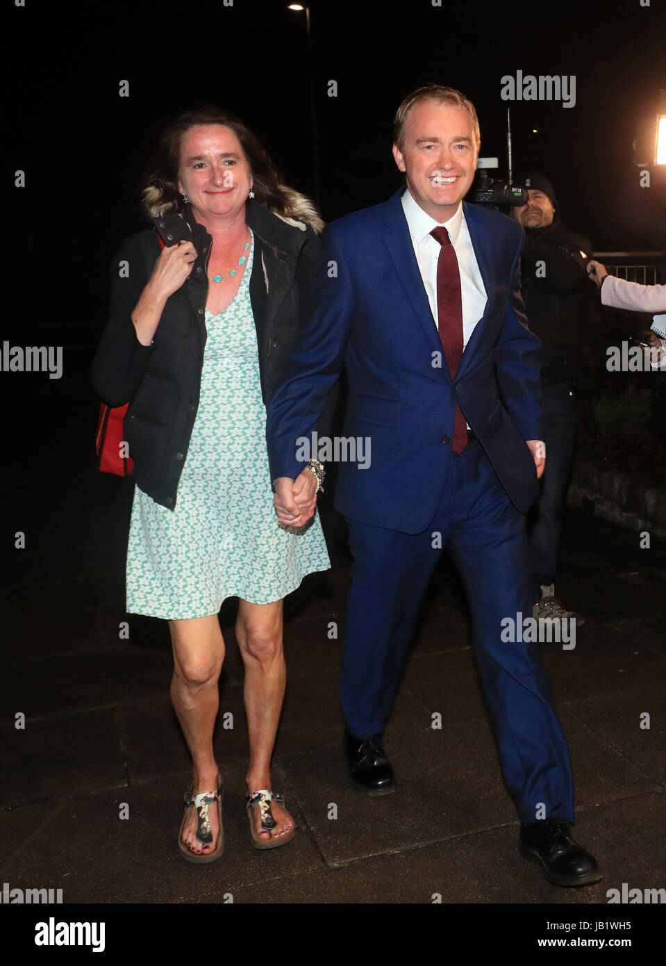 Liberal Democrats leader Tim Farron and wife Rosie arrive at Kendal ...