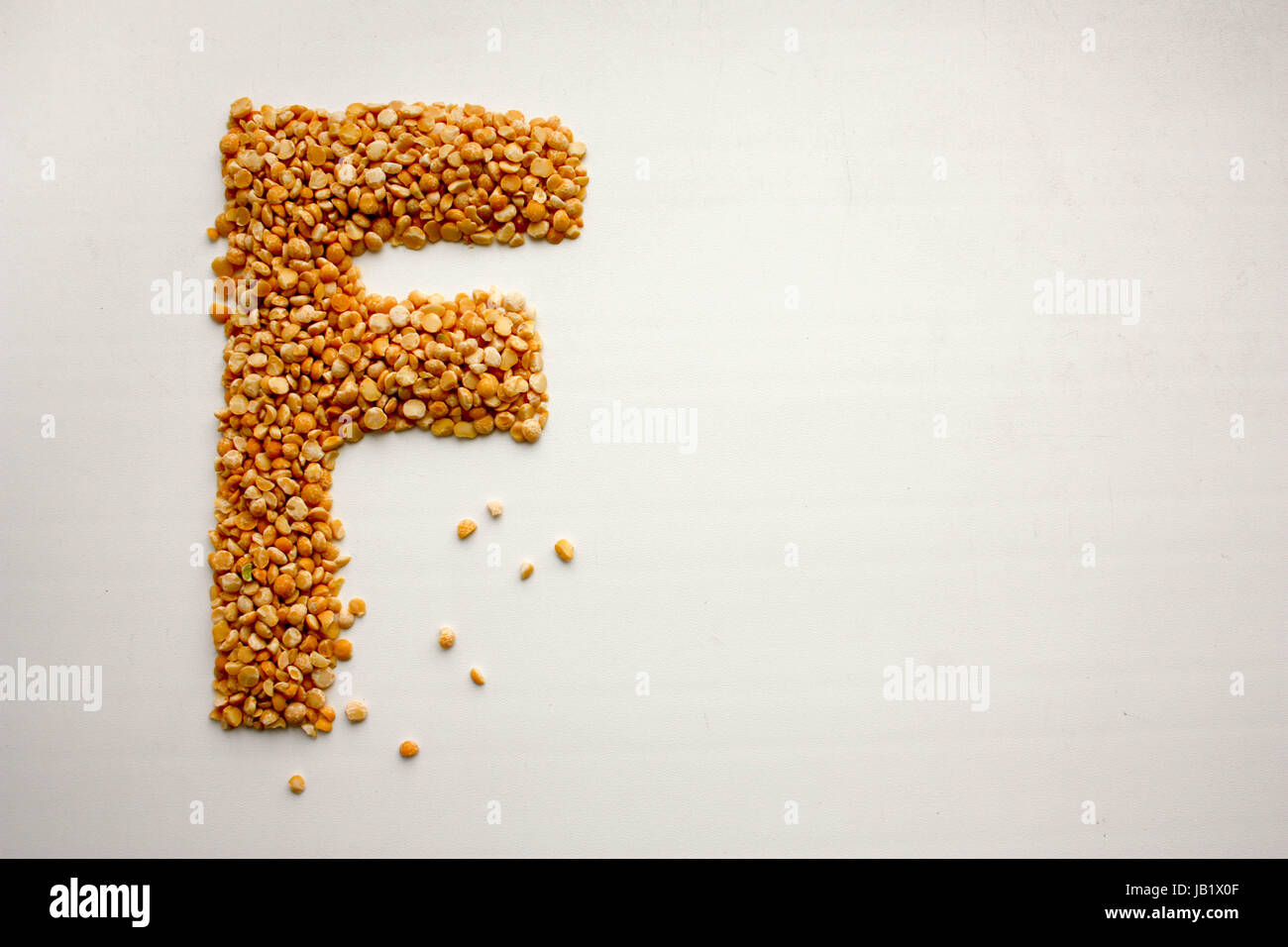 The letter f . English alphabet from cereals. peas. Photo for your ...