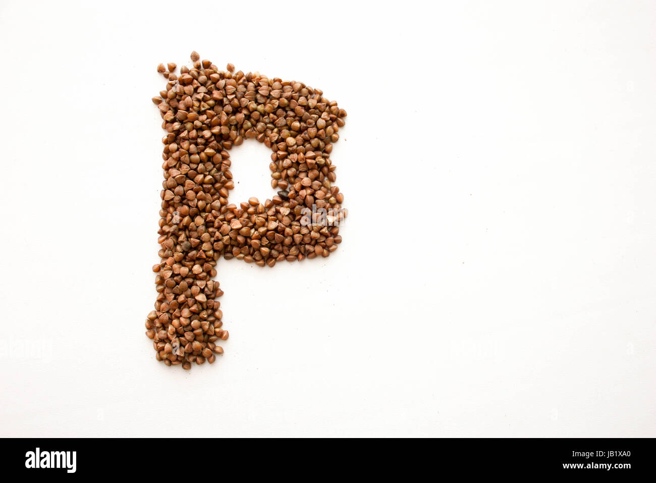 The letter p. English alphabet of cereals. Photo for your design Stock ...