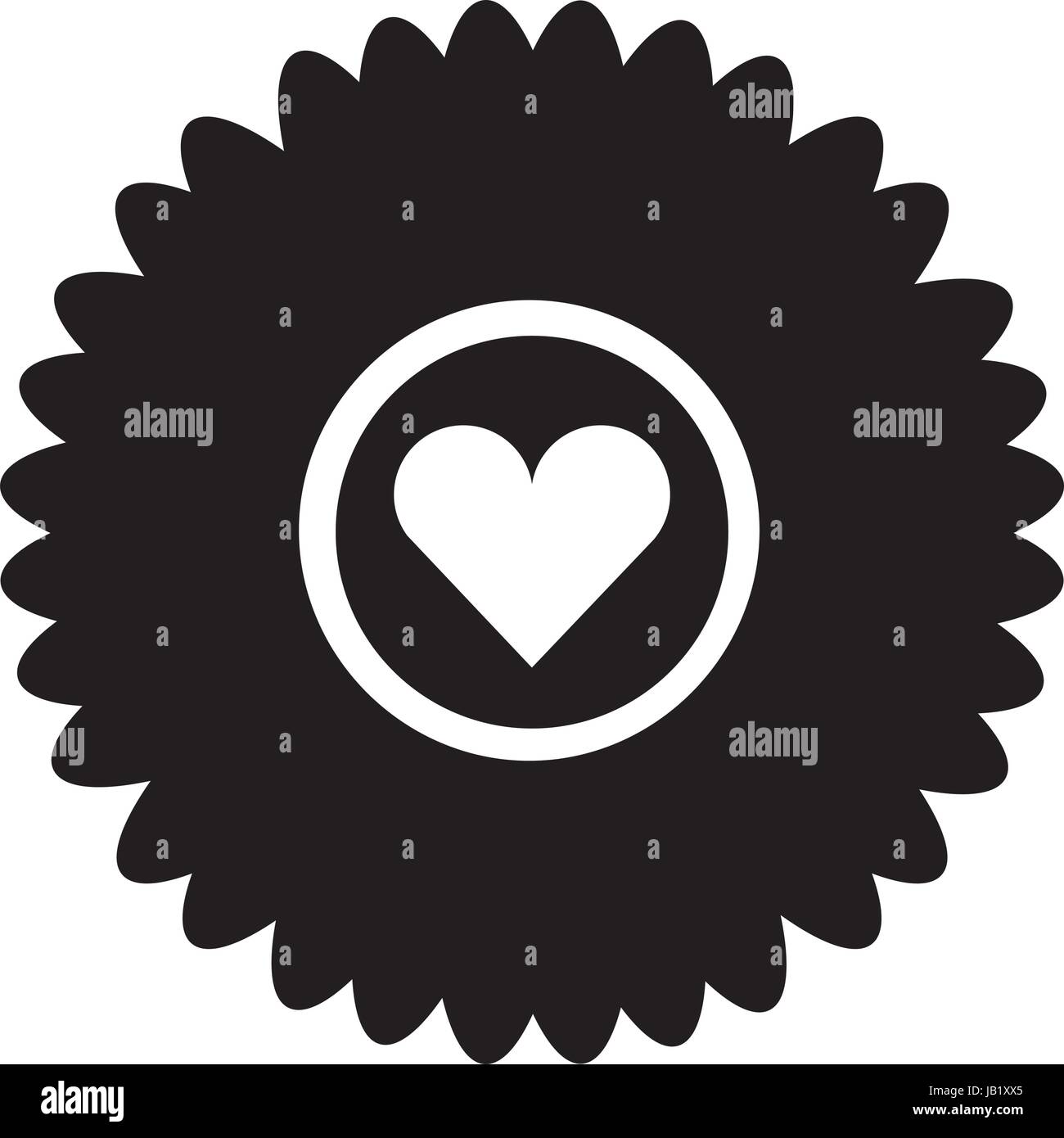 cute flower with heart isolated icon Stock Vector Image & Art - Alamy