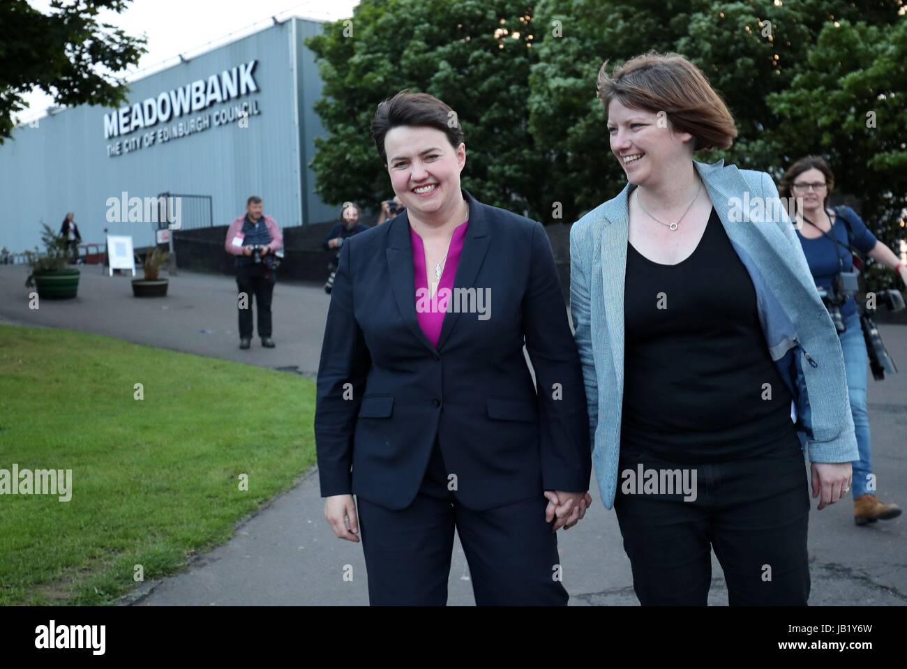 Scottish Conservative leader Ruth Davidson and her partner Jen Wilson ...