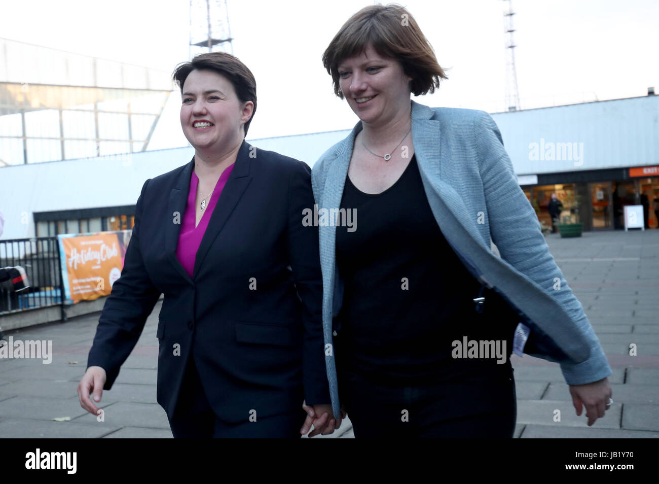 Scottish Conservative leader Ruth Davidson and her partner Jen Wilson ...