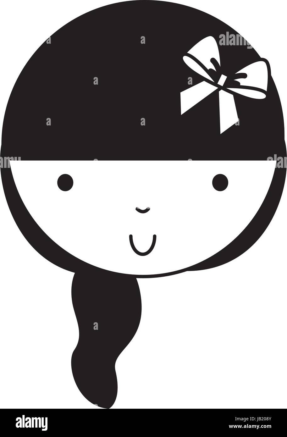 black icon cute girl face Stock Vector Image & Art - Alamy