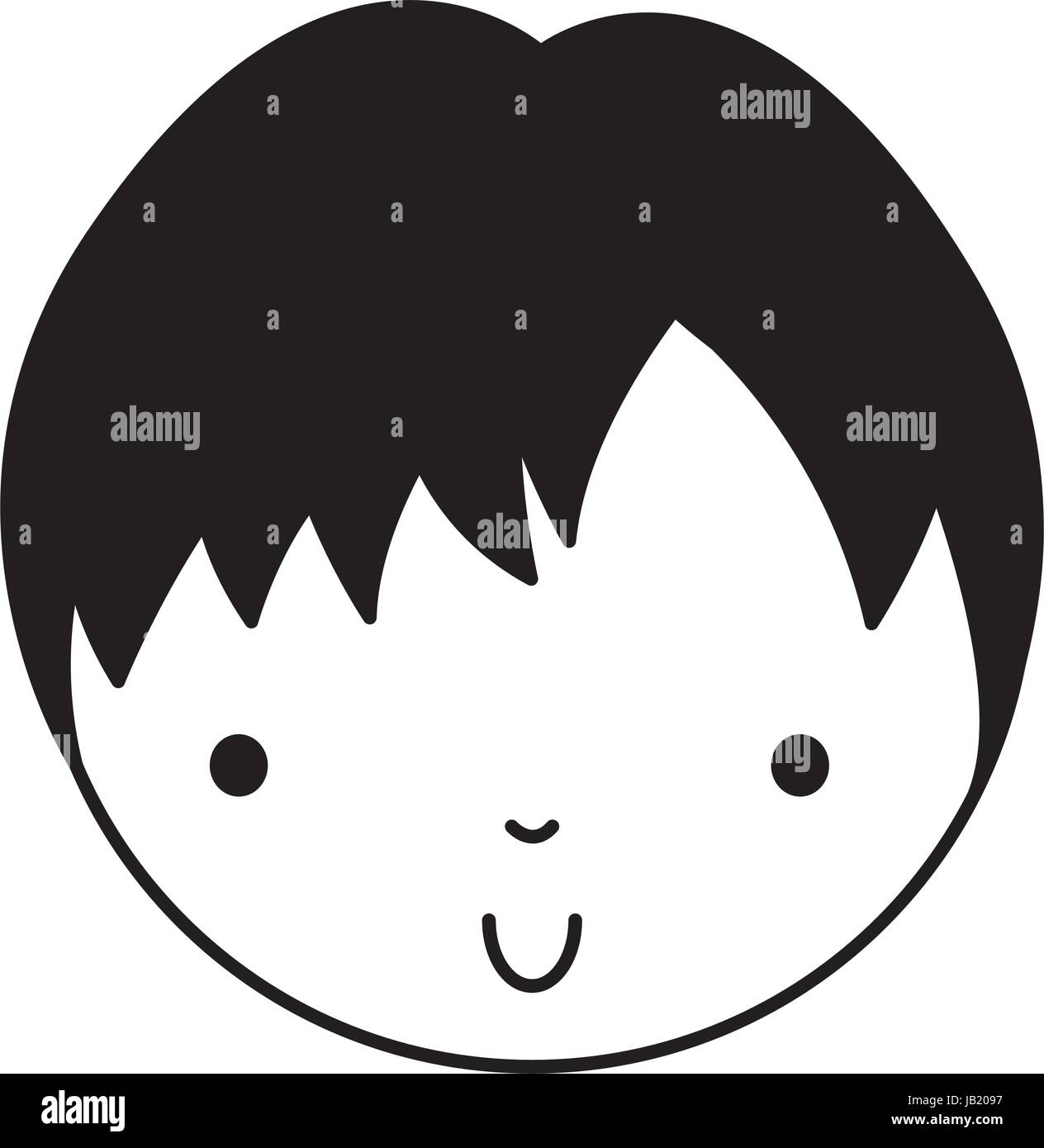 black icon cute little boy Stock Vector Image & Art - Alamy