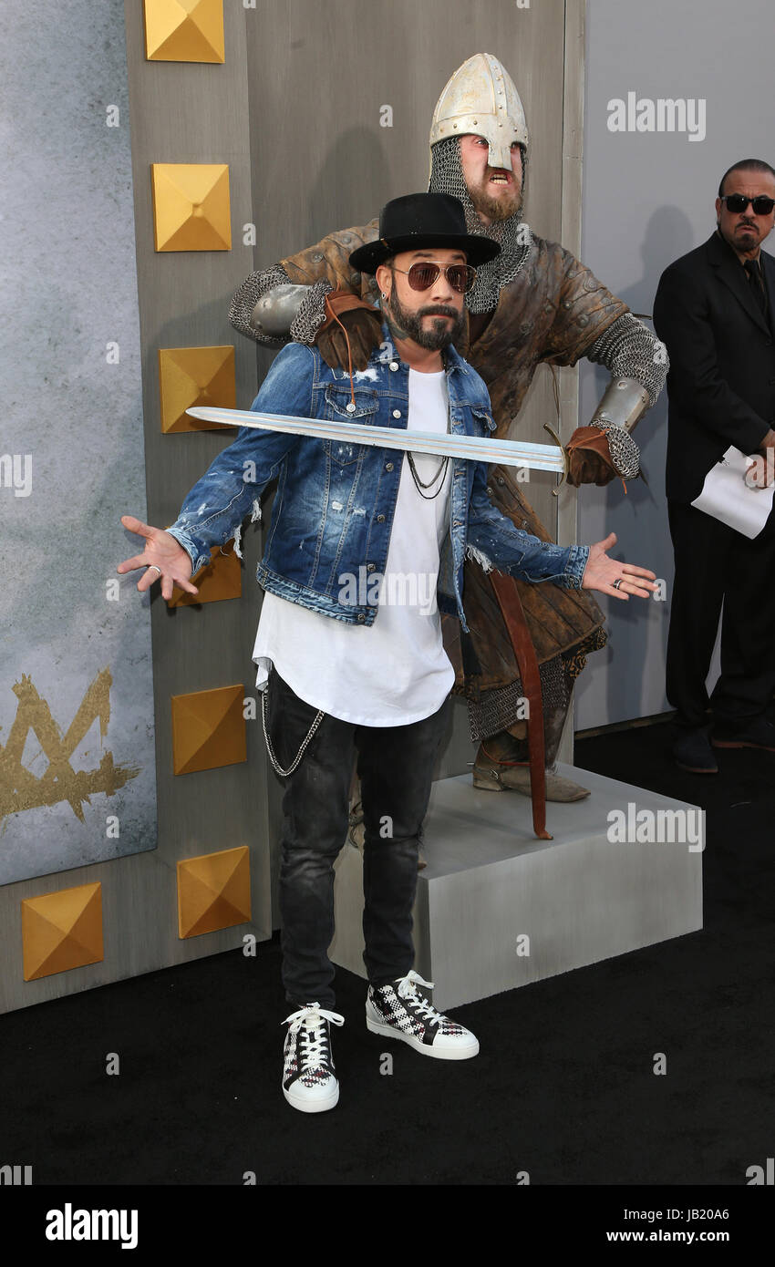 the premiere of KING ARTHUR: LEGEND OF THE SWORD Featuring: AJ McClean ...