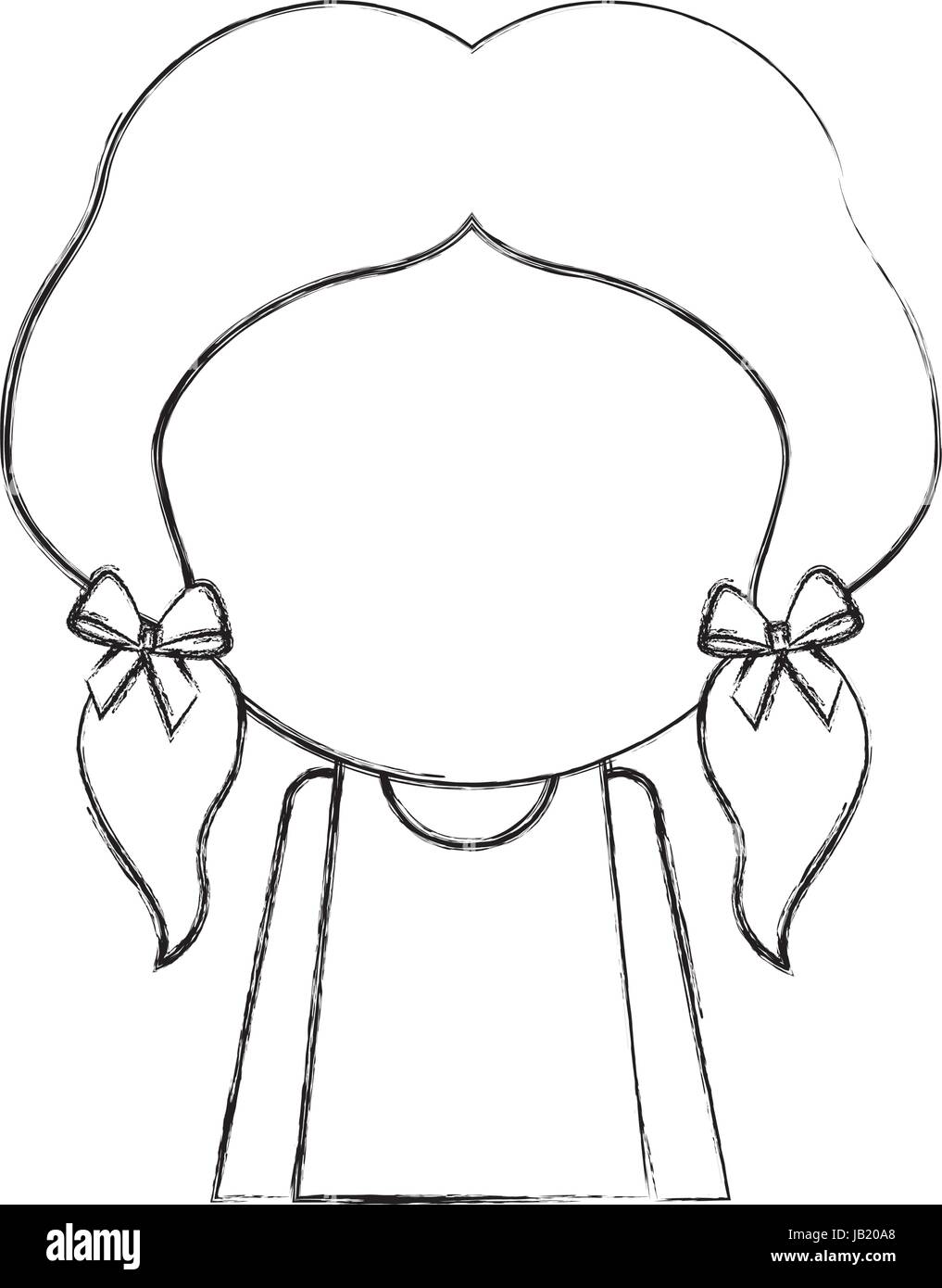 sketch draw faceless little girl Stock Vector Image & Art - Alamy