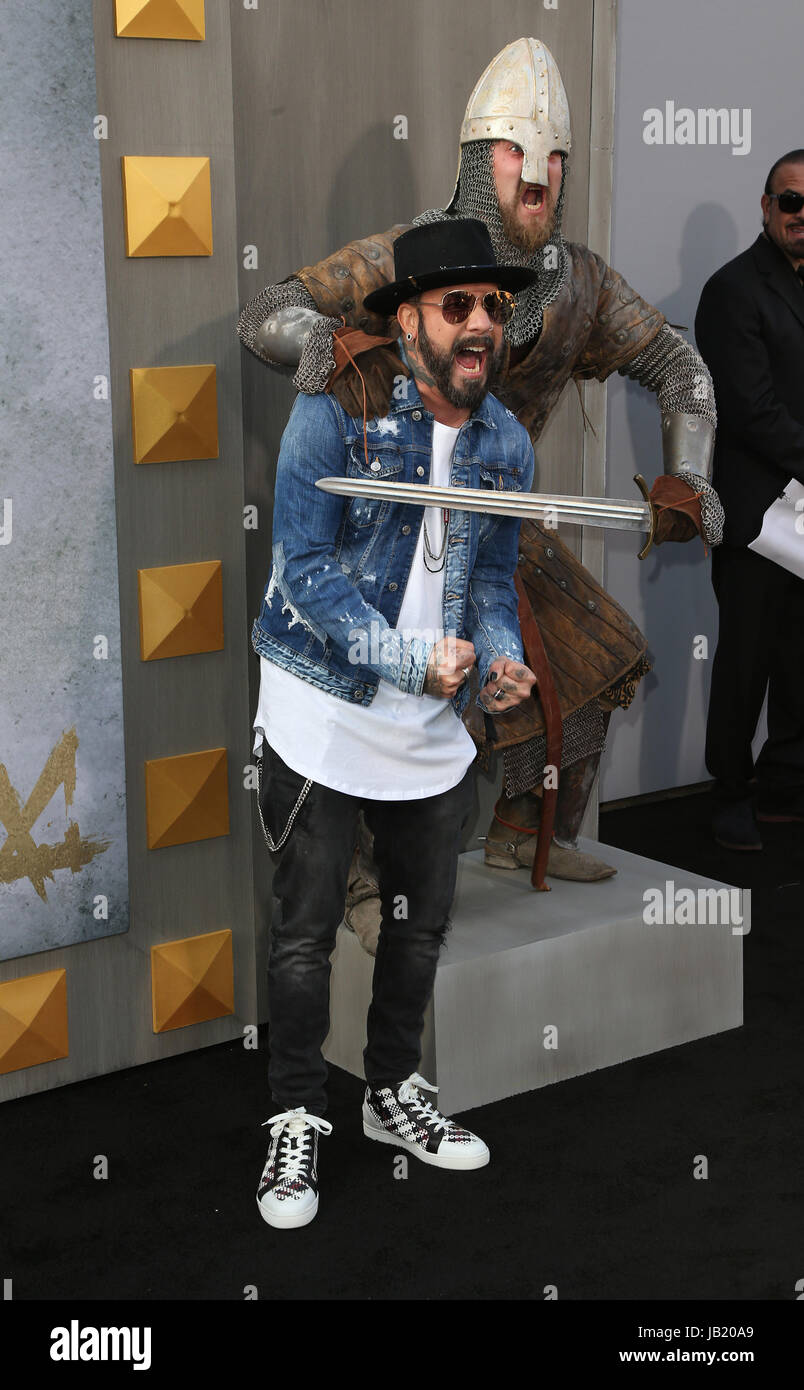 the premiere of KING ARTHUR: LEGEND OF THE SWORD Featuring: AJ McClean ...